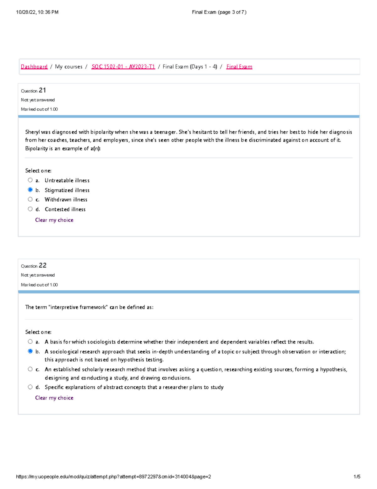 Final Exam (page 3 of 7) - Question 21 Not yet answered Marked out of 1 ...