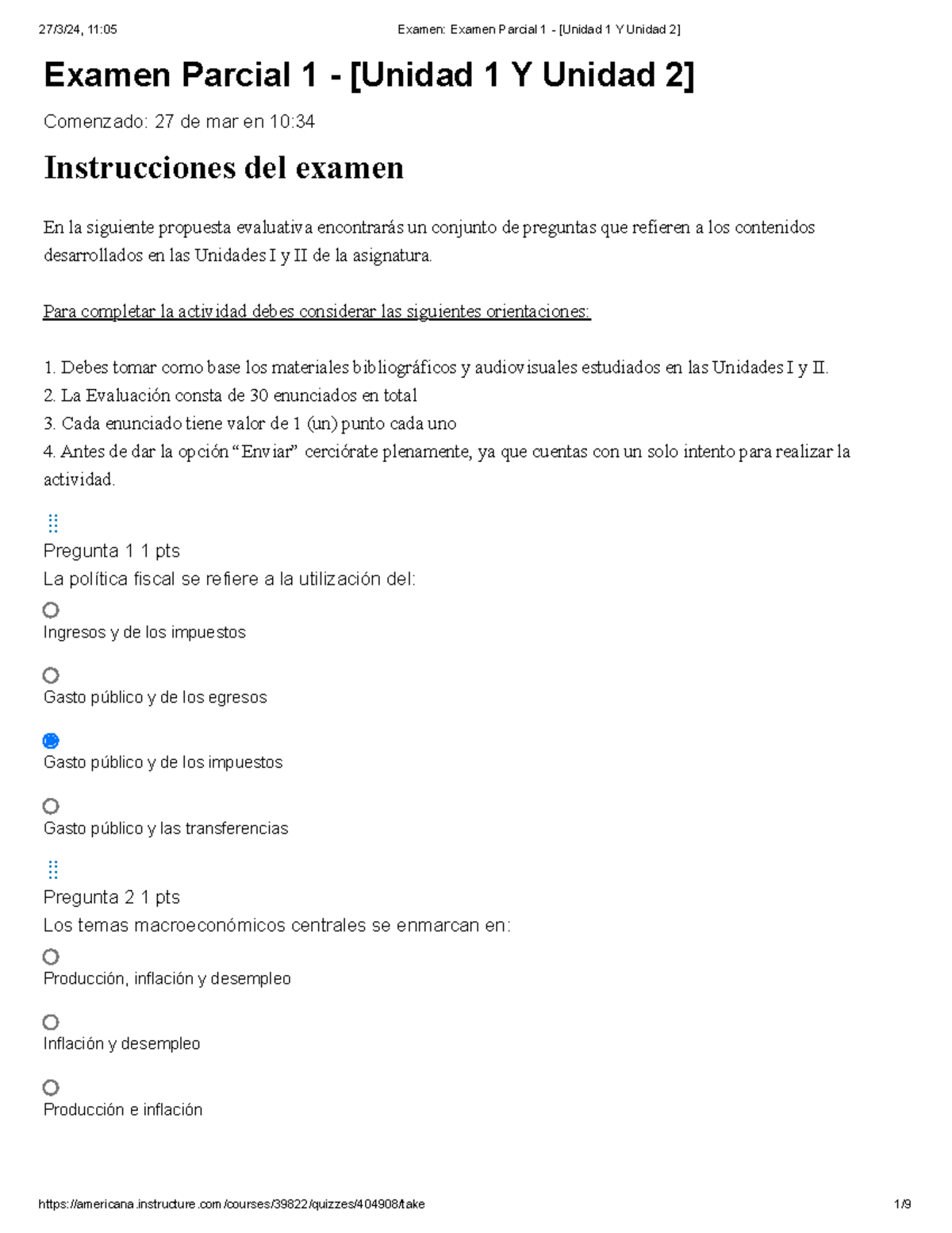 Examen Examen Parcial 1 - [Unidad 1 Y Unidad 2] - Examen Parcial 1 - [Unidad 1 Y Unidad 2] - Studocu