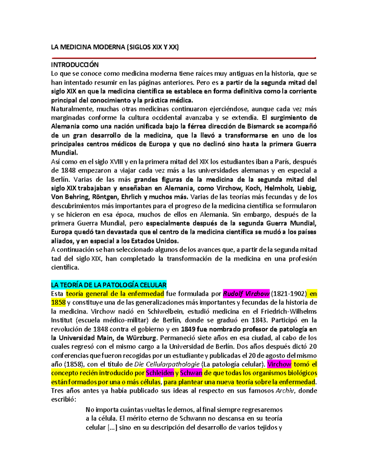 La Medicina Moderna - LA MEDICINA MODERNA (SIGLOS XIX Y XX ...