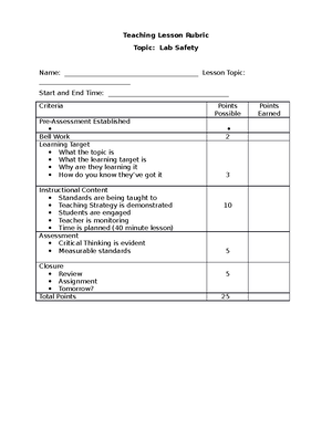 Safety Lesson Plan - Lesson Template Sarah Gilliam Econ 101 104 1 st ...