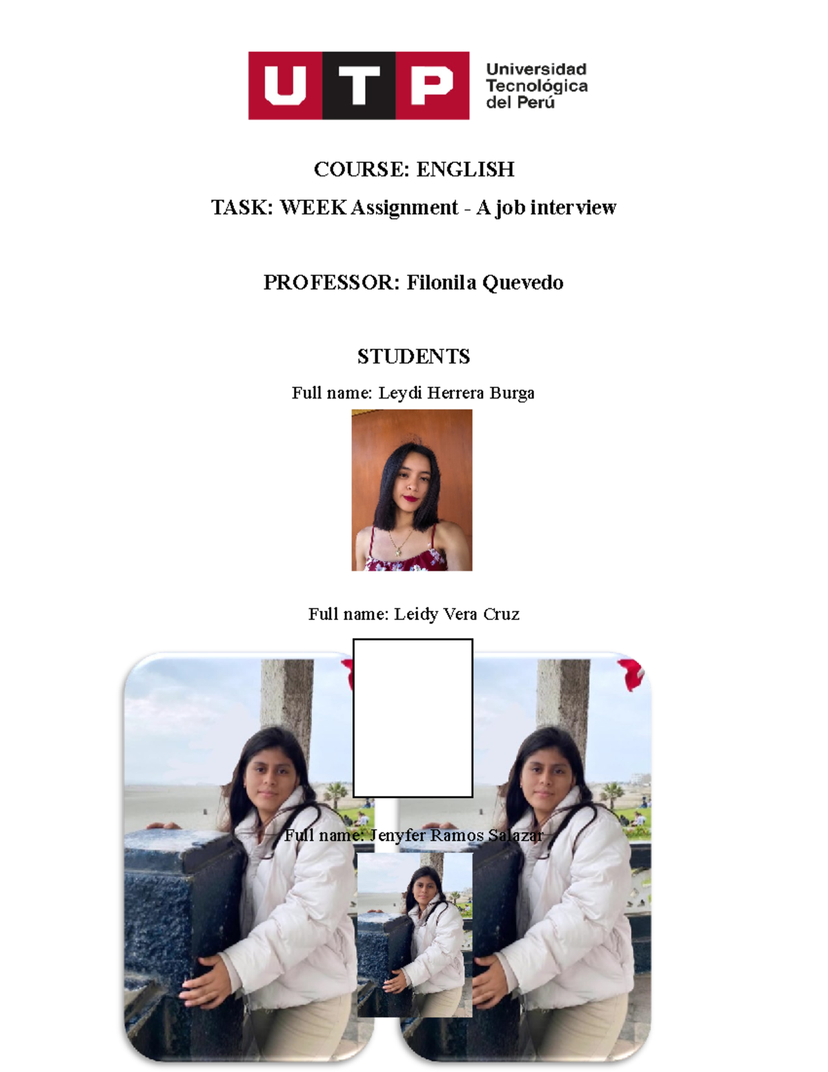 Task 3 - ................................ - COURSE: ENGLISH TASK: WEEK Assignment - A job ...