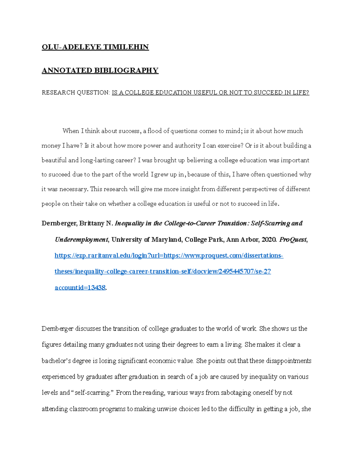 annotatated bibliography - OLU-ADELEYE TIMILEHIN ANNOTATED BIBLIOGRAPHY ...
