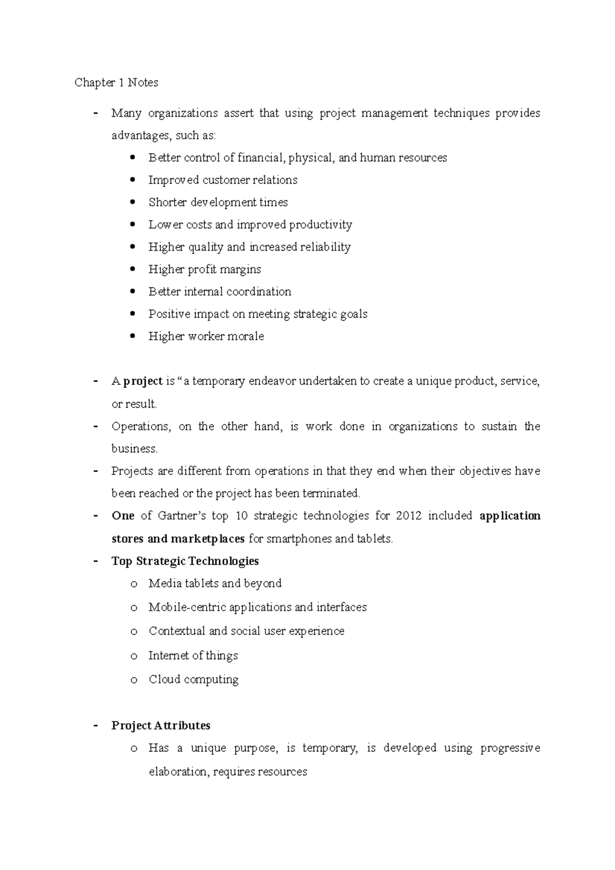 Chapter 1 Notes - n/a - Chapter 1 Notes - Many organizations assert ...
