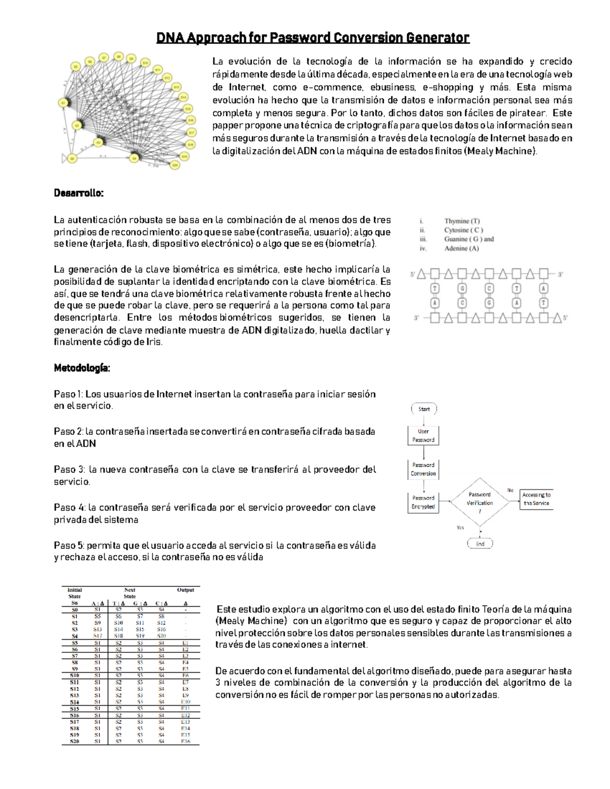 DNA Approach for Password Conversion Generator (Resumen) - DNA Approach ...