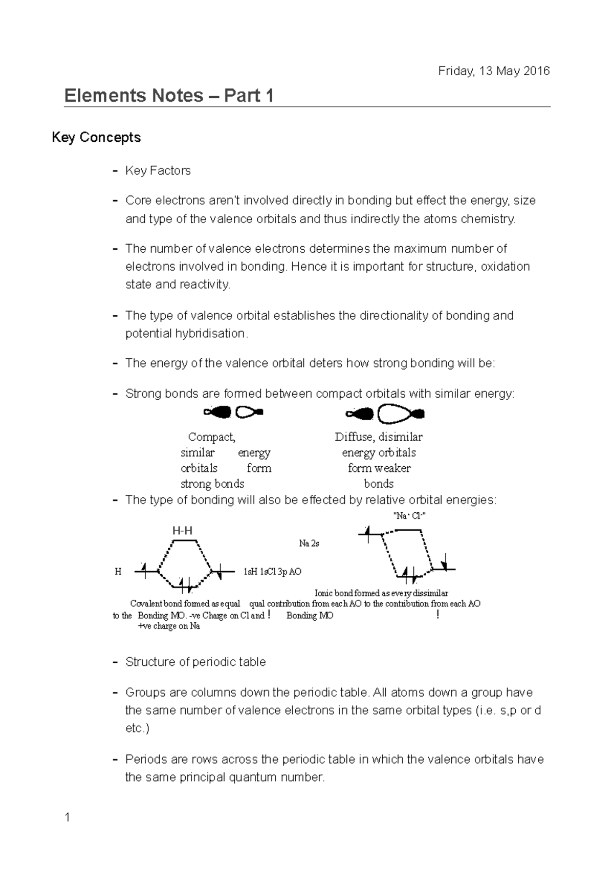 Natural Sciences - Chemistry Elements - Part 1 - Elements Notes – Part ...