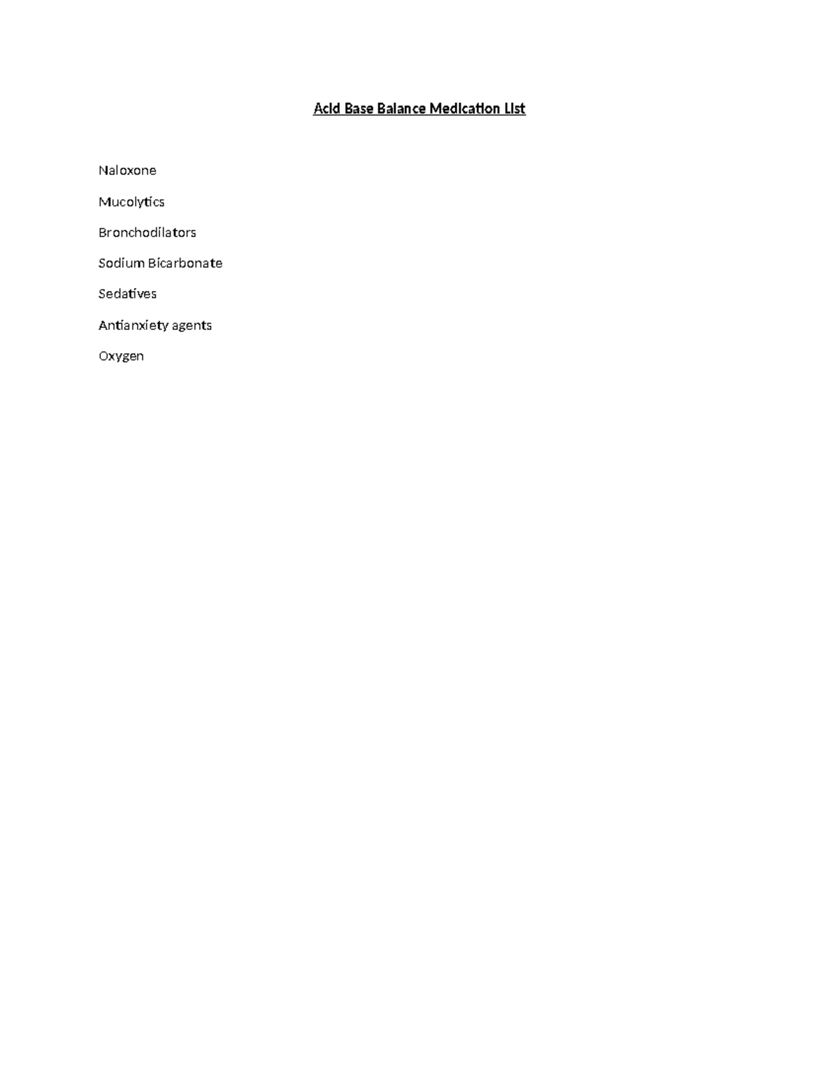 Acid Base Balance Medication List - 110 - Acid Base Balance Medication ...