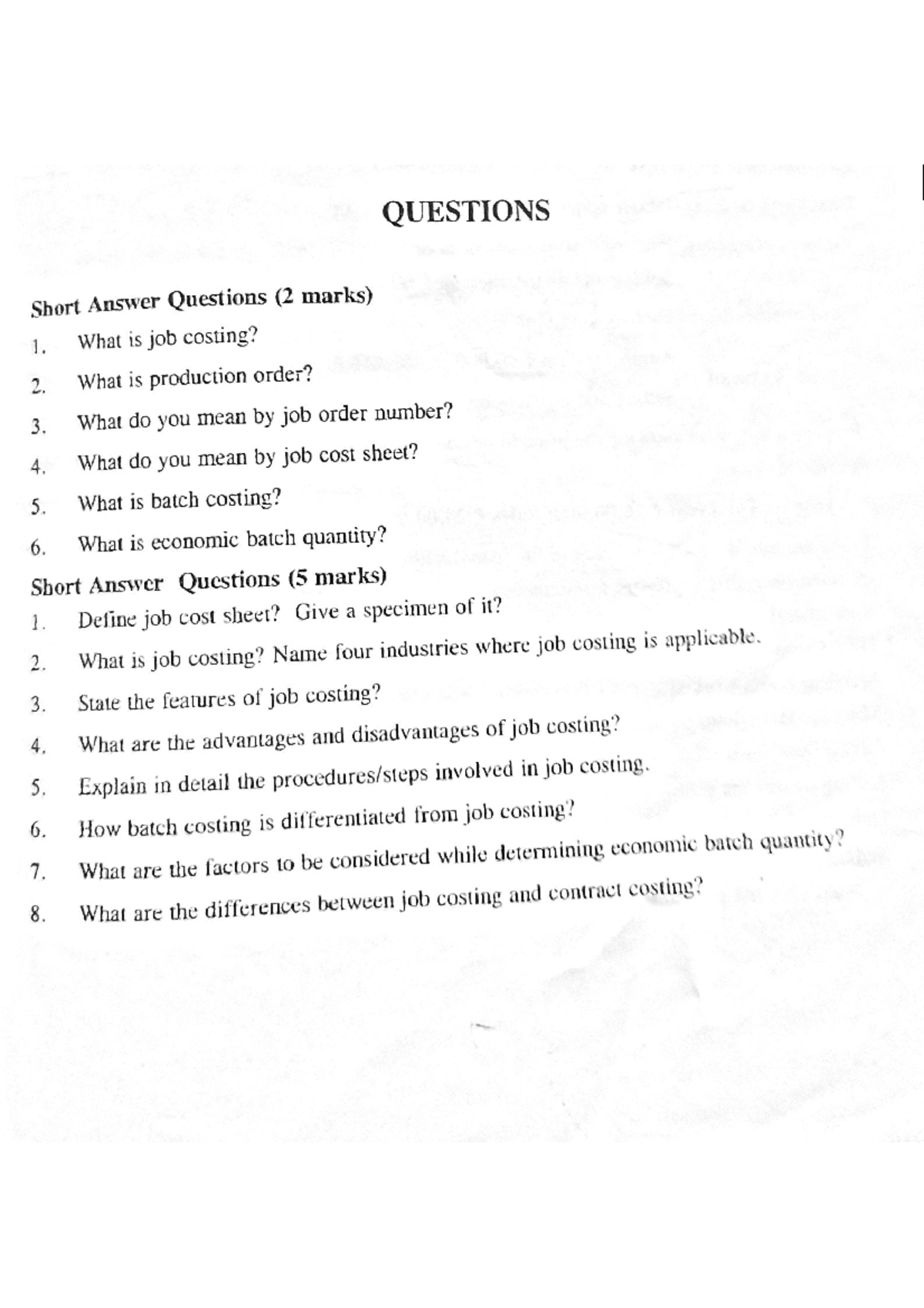 Exam based questions and answers in 2017 batch - B.com finance and ...