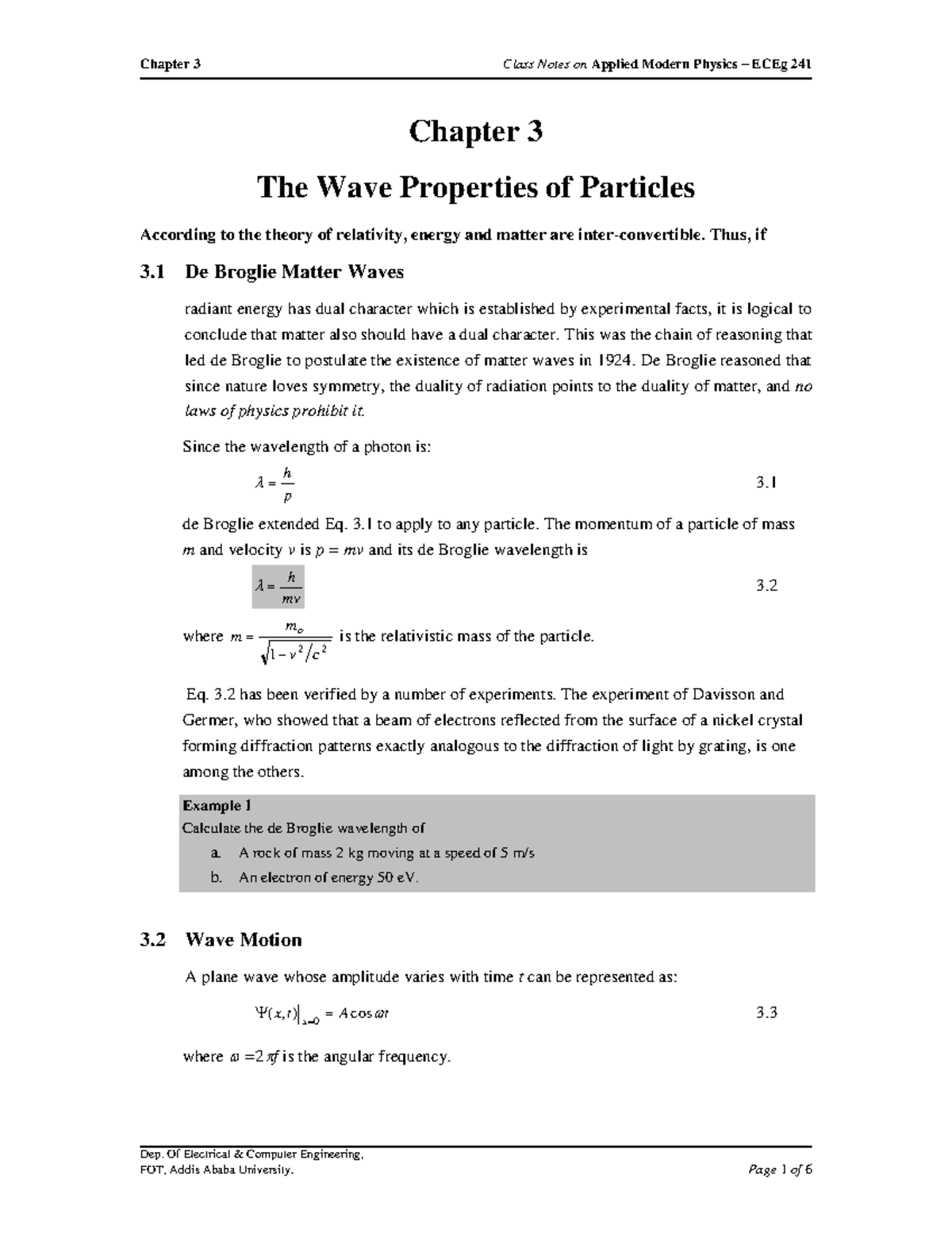 Chapter 3 - Best Summarized Lecture Note - Dep. Of Electrical ...