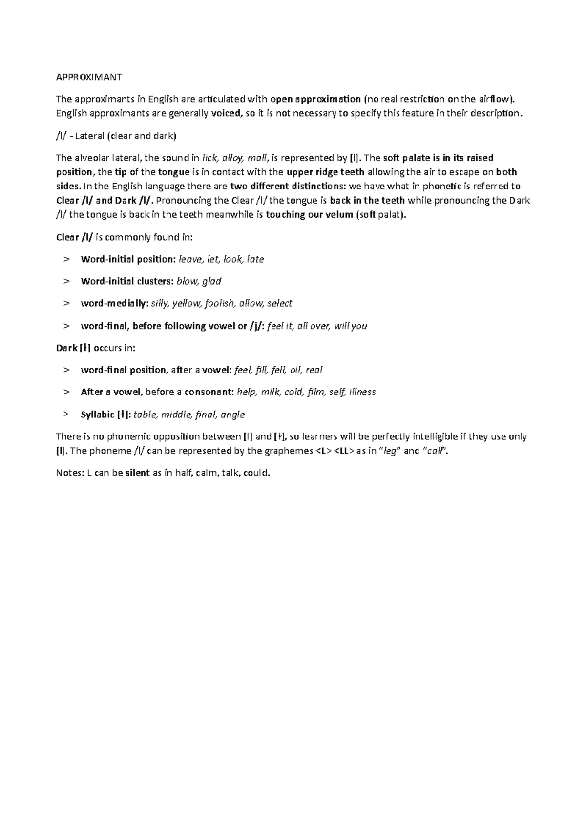 Approximant - a short description of something you can find useful ...