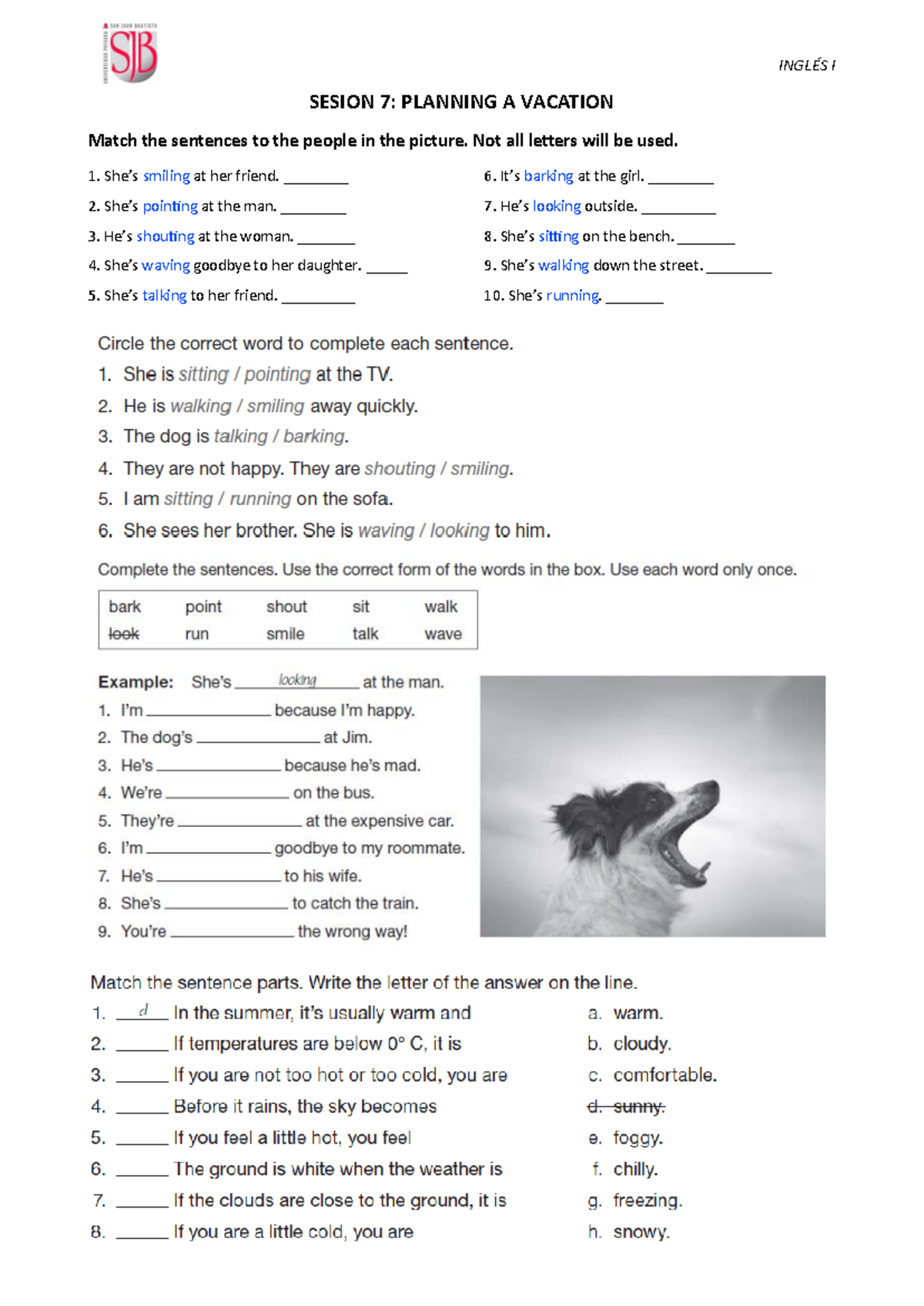 Planning A Vacation - sljñsflwsd - INGLÉS I SESION 7 : PLANNING A ...