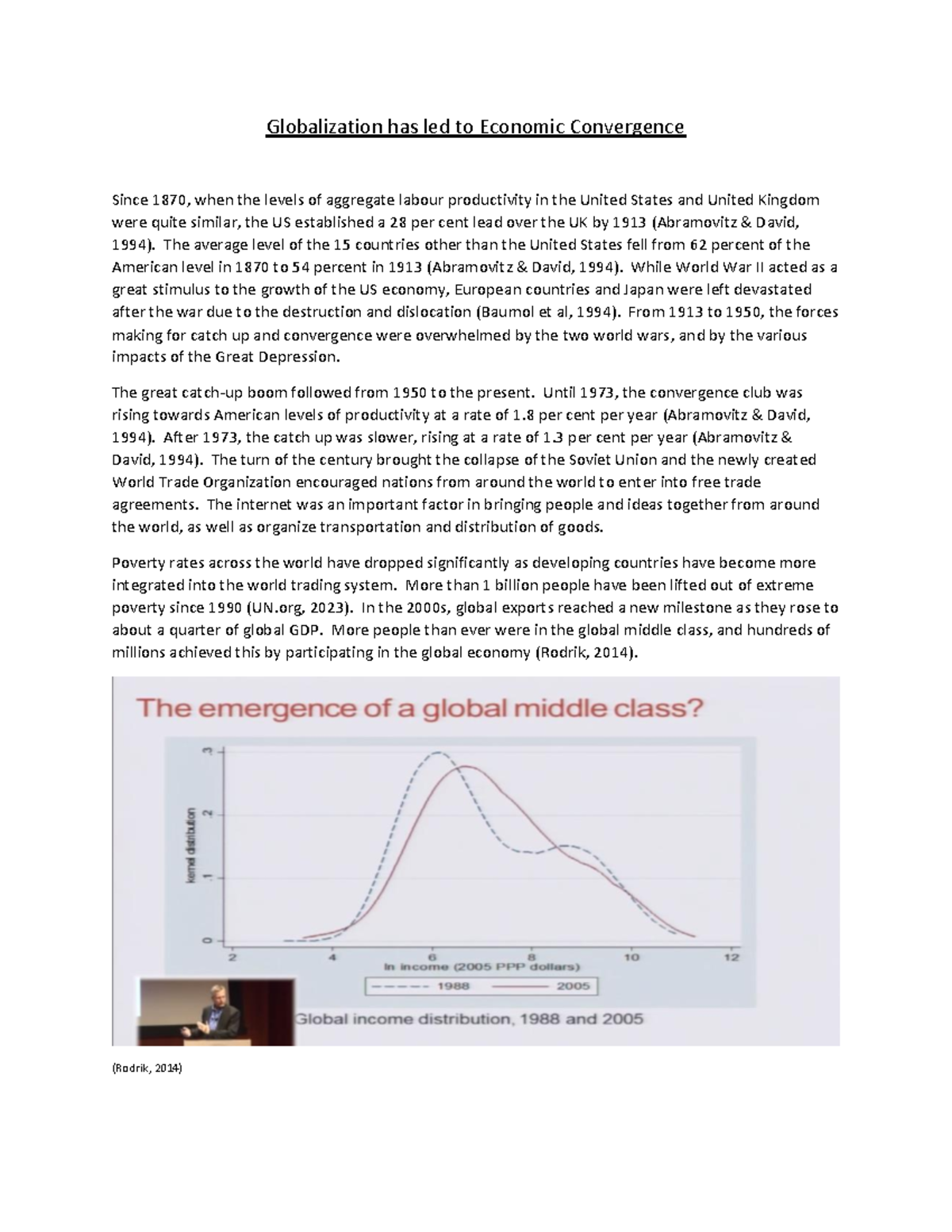 Affirmative - Tutorial work - Globalization has led to Economic ...