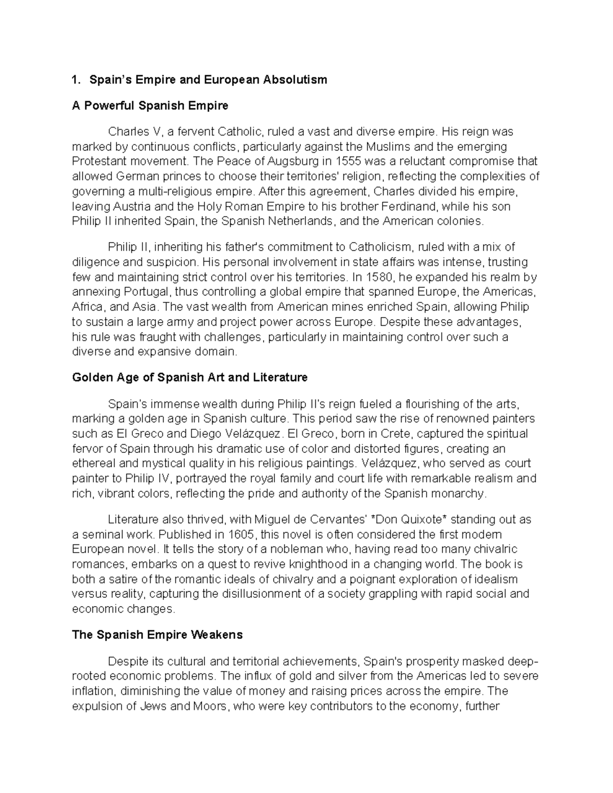 Wr min dwa mah men - world history 2, spanish empire - Spain’s Empire ...