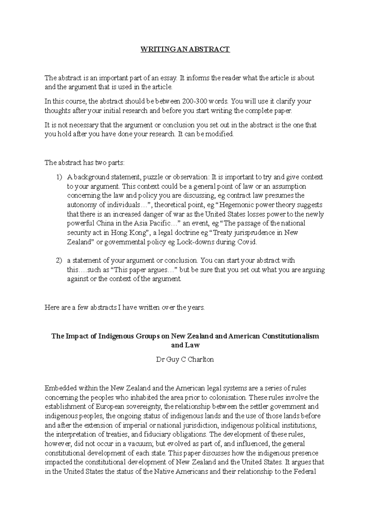 Writing an Abstract - WRITING AN ABSTRACT The abstract is an important ...