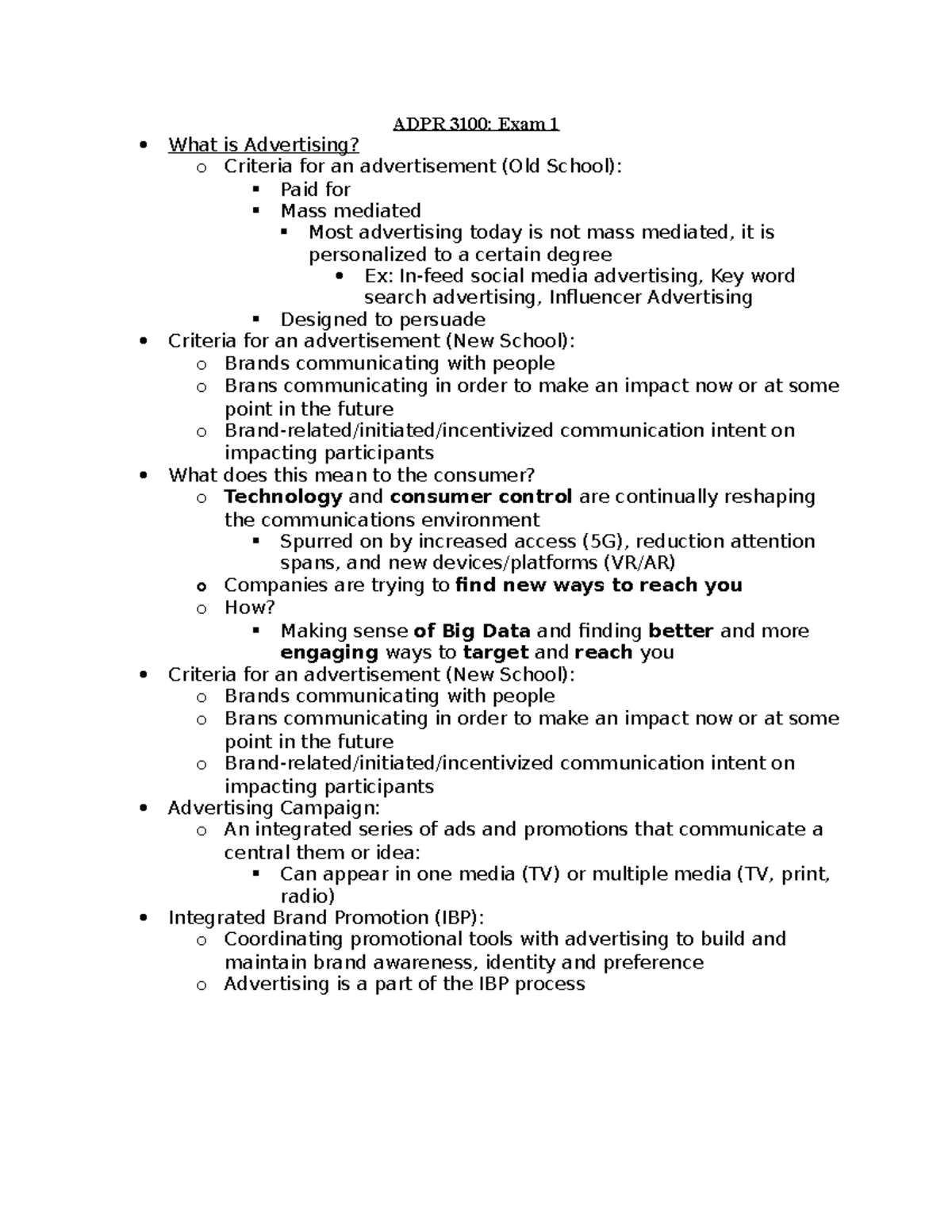 ADPR 3100 Exam 1 - Professor: Nathaniel Evans - ADPR 3100: Exam 1 What ...