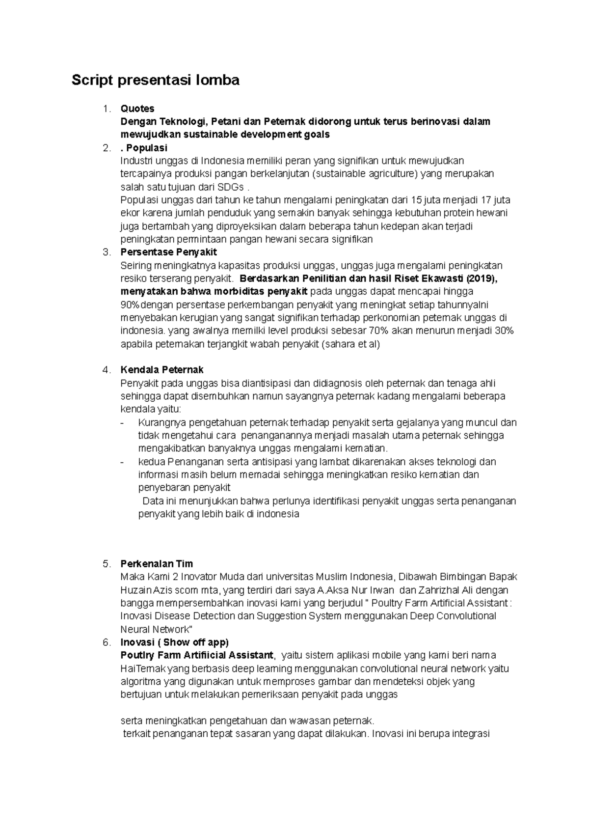 competition script - Script presentasi lomba Quotes Dengan Teknologi ...