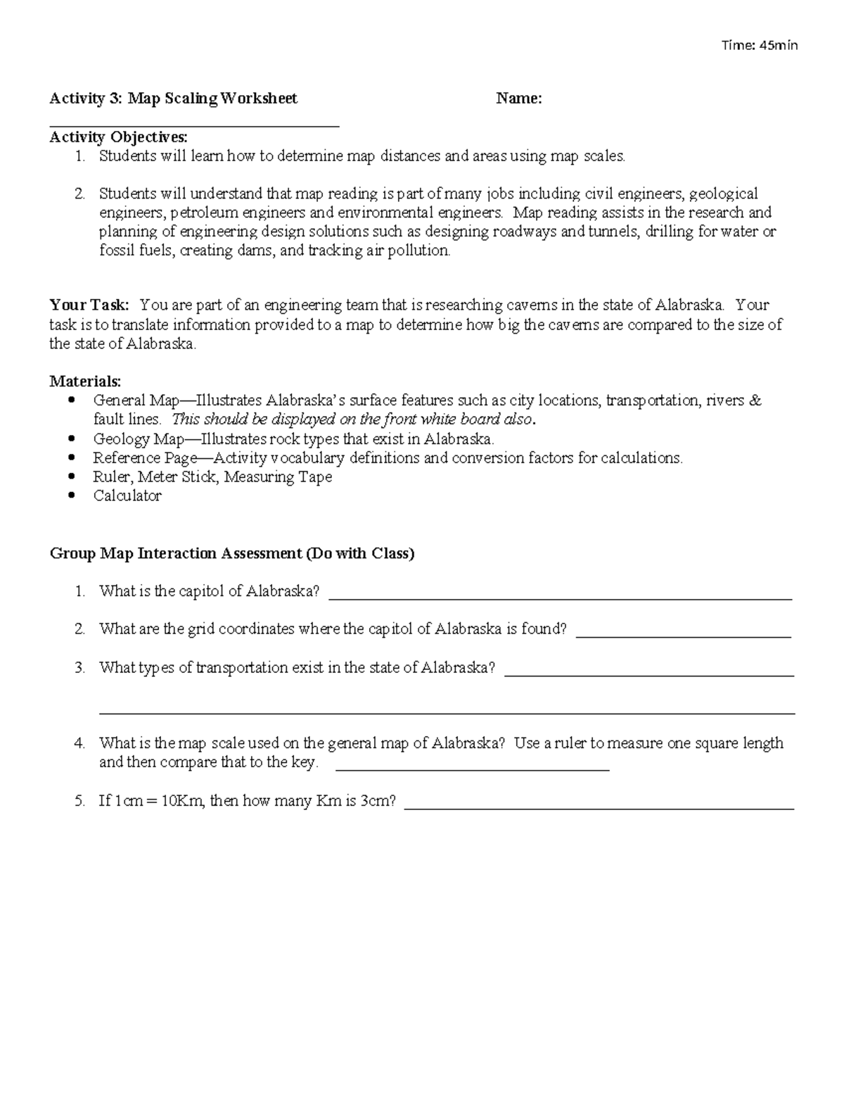 Chapter 2 Asteroid Impact Activity 3 - Activity 3: Map Scaling Worksheet Name: - Studocu