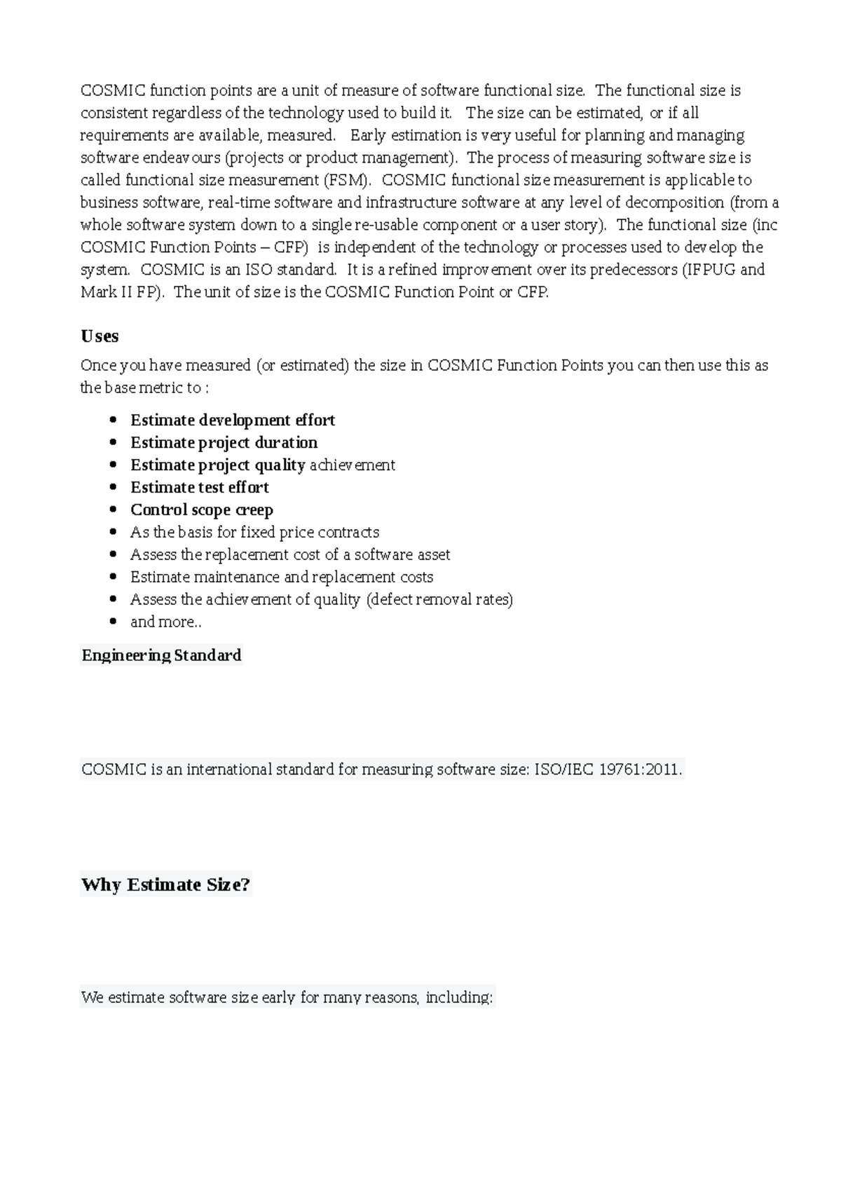 Cosmic-Function-Point - COSMIC function points are a unit of measure of software functional size ...