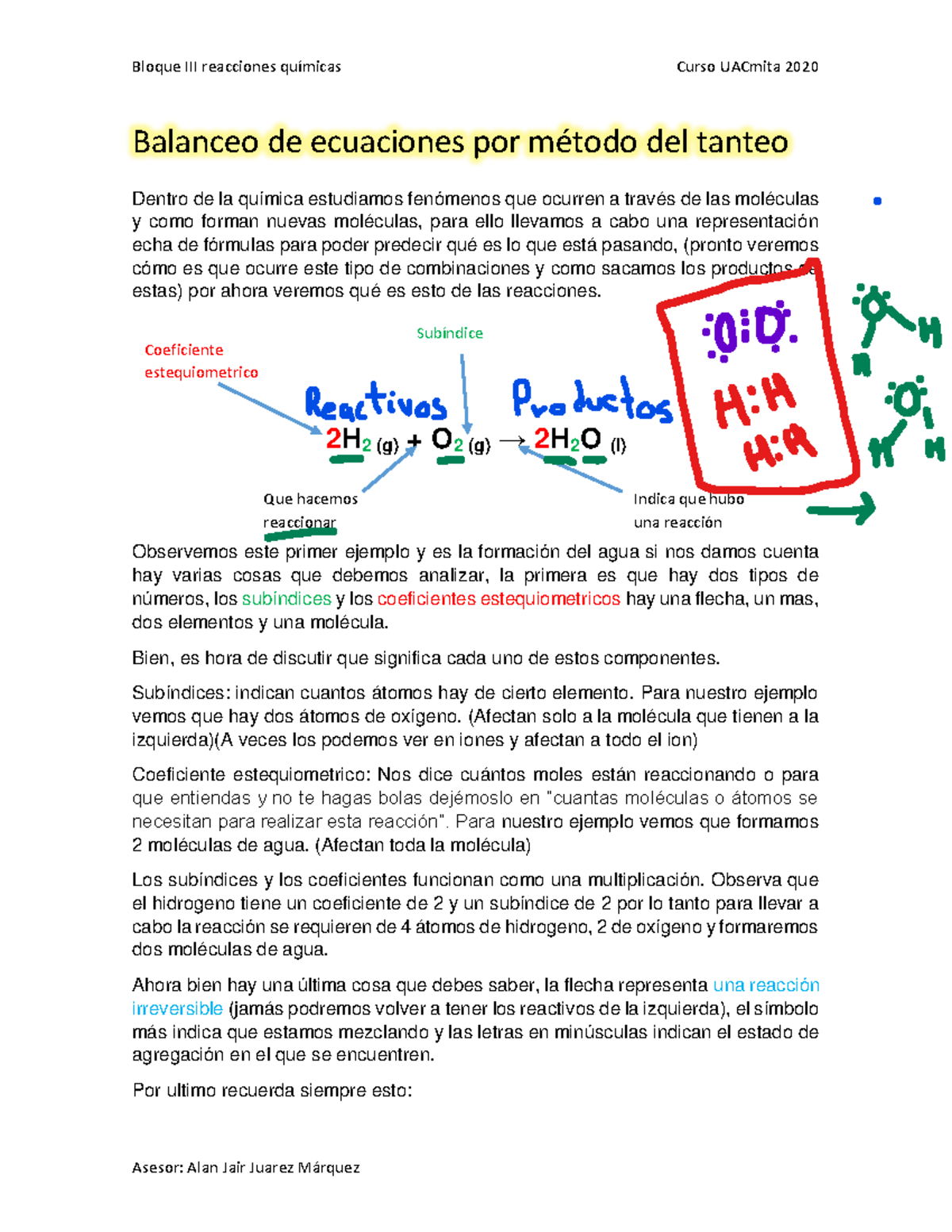 Balanceo de ecuaciones por método del tanteo(grupo 1) - Balanceo de ...
