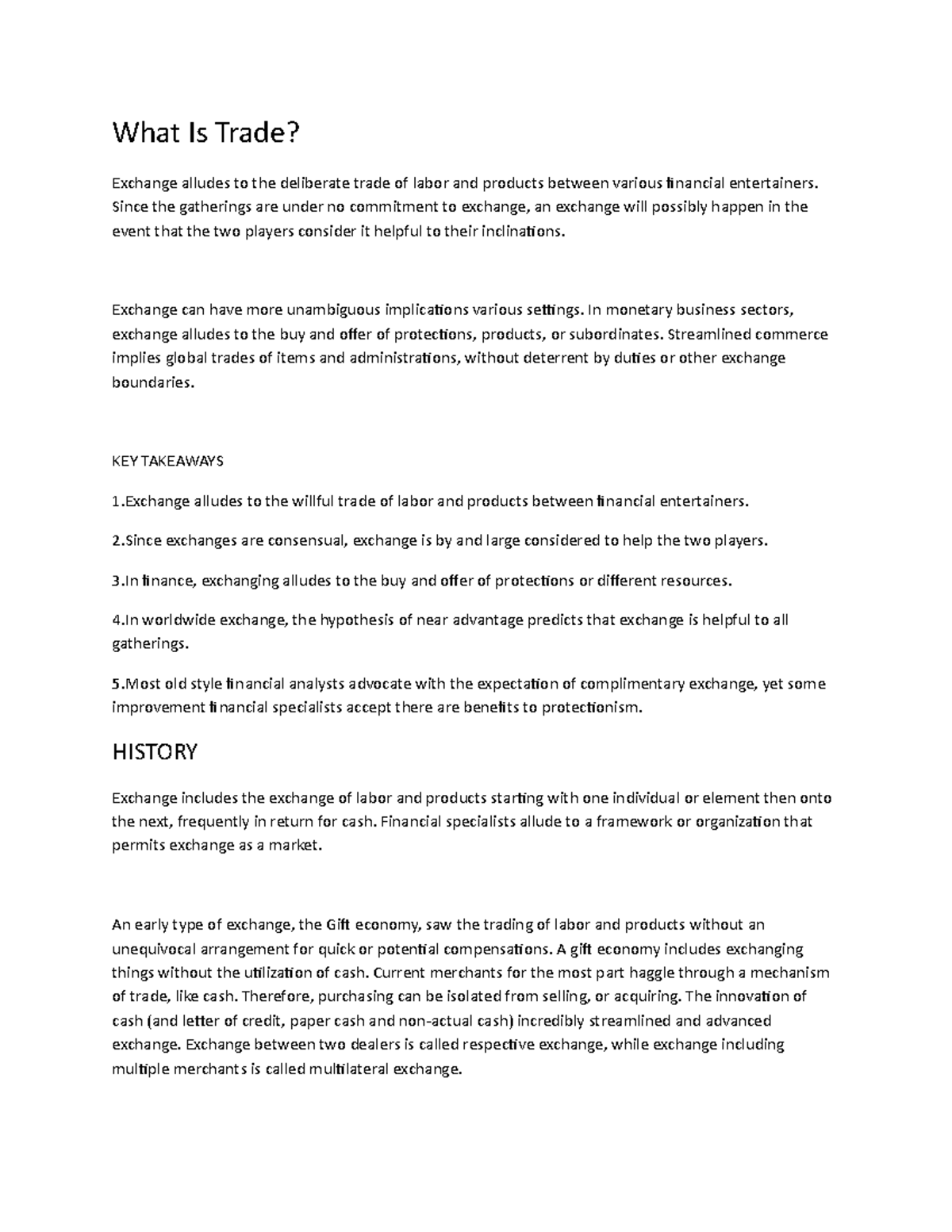 What Is Trade - What Is Trade? Exchange alludes to the deliberate trade ...