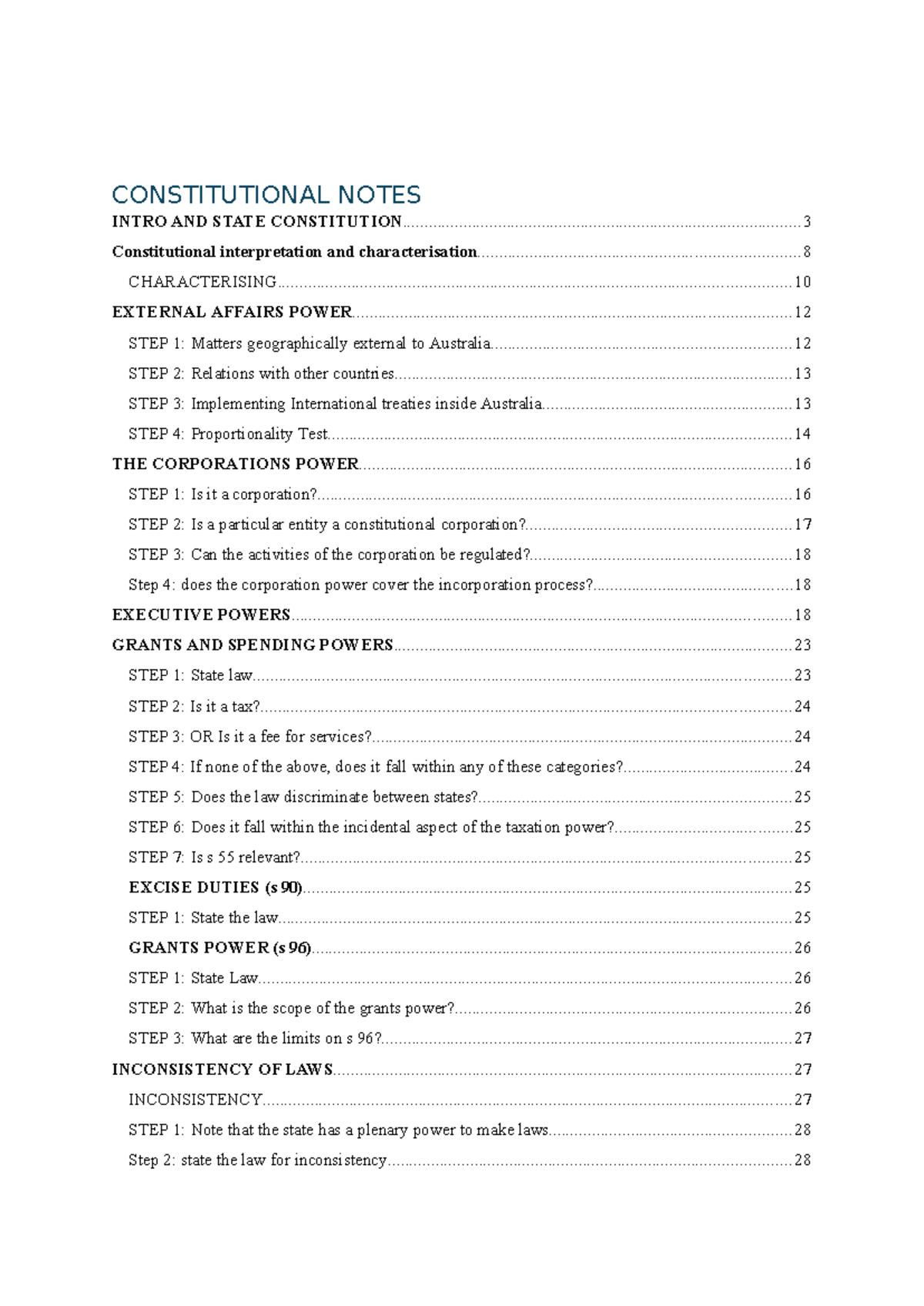 Constitution notes - CONSTITUTIONAL NOTES INTRO AND STATE - Studocu