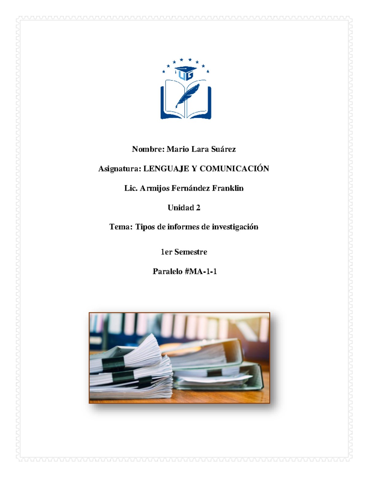 Diferentes Tipos DE Informe Segun SU Contenido Y Estructura - Nombre ...