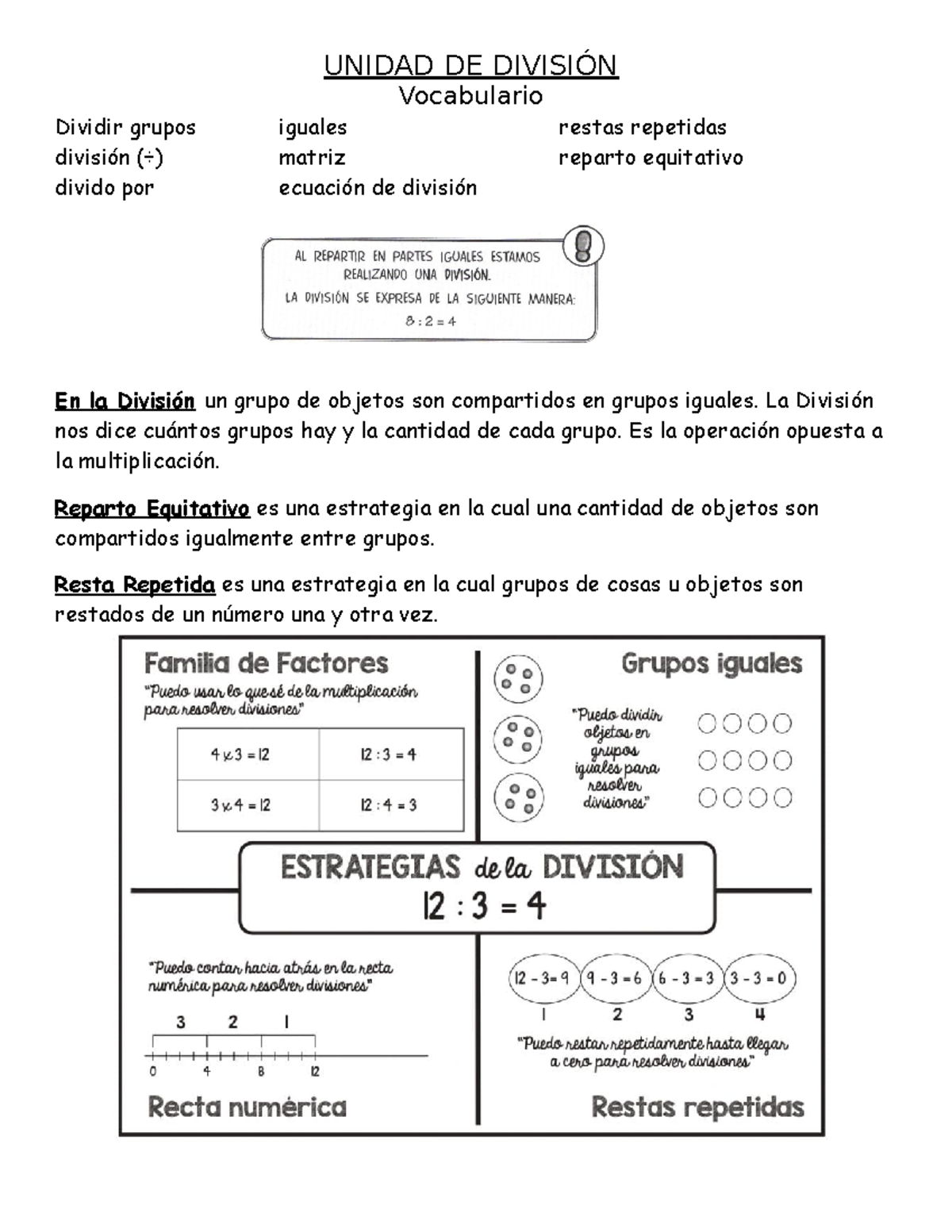 Unidad DE División - Operations - UNIDAD DE DIVISIÓN Vocabulario ...