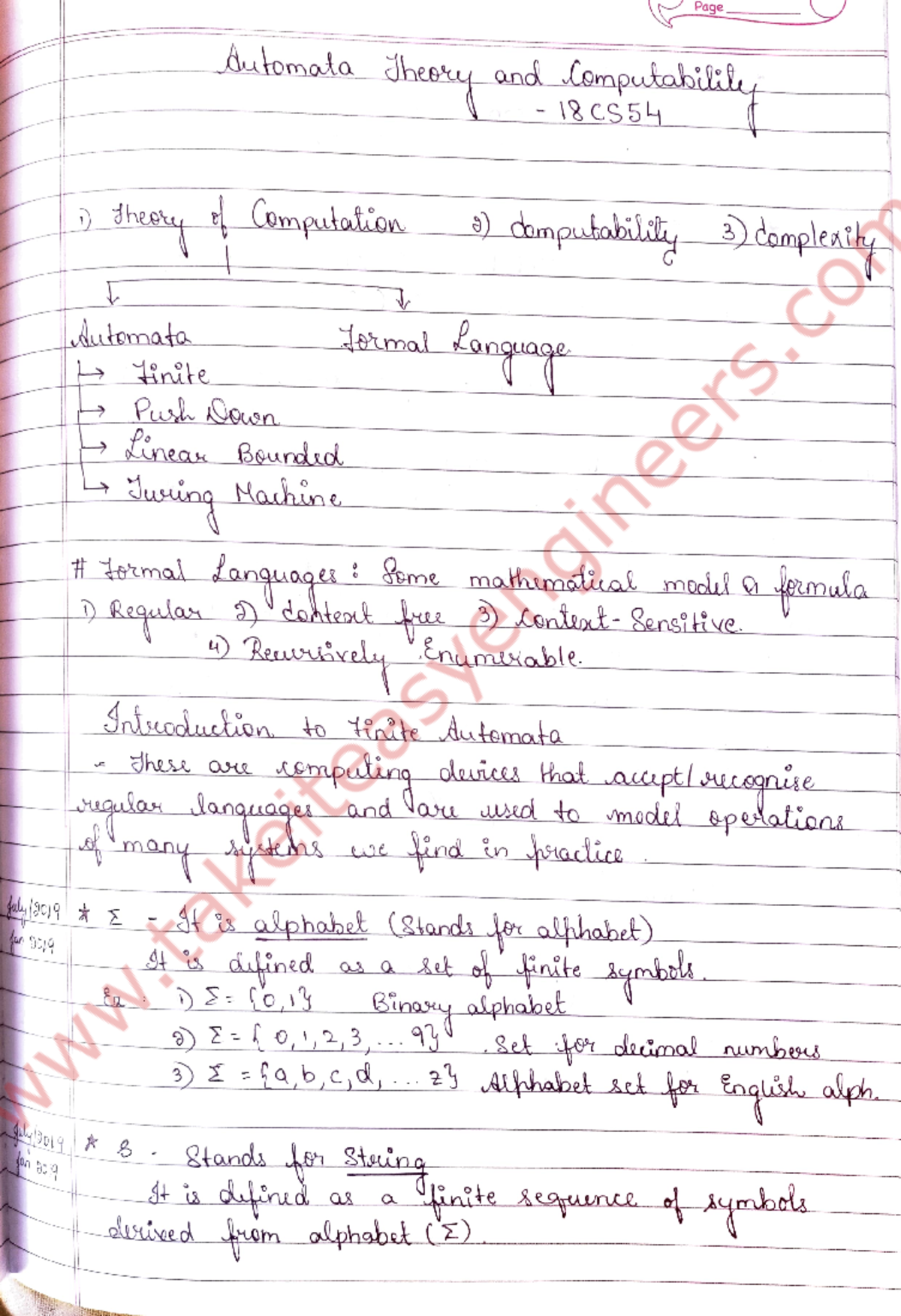 Atc module 1 - Automata Theory and Compatibility notes - Page Automata ...