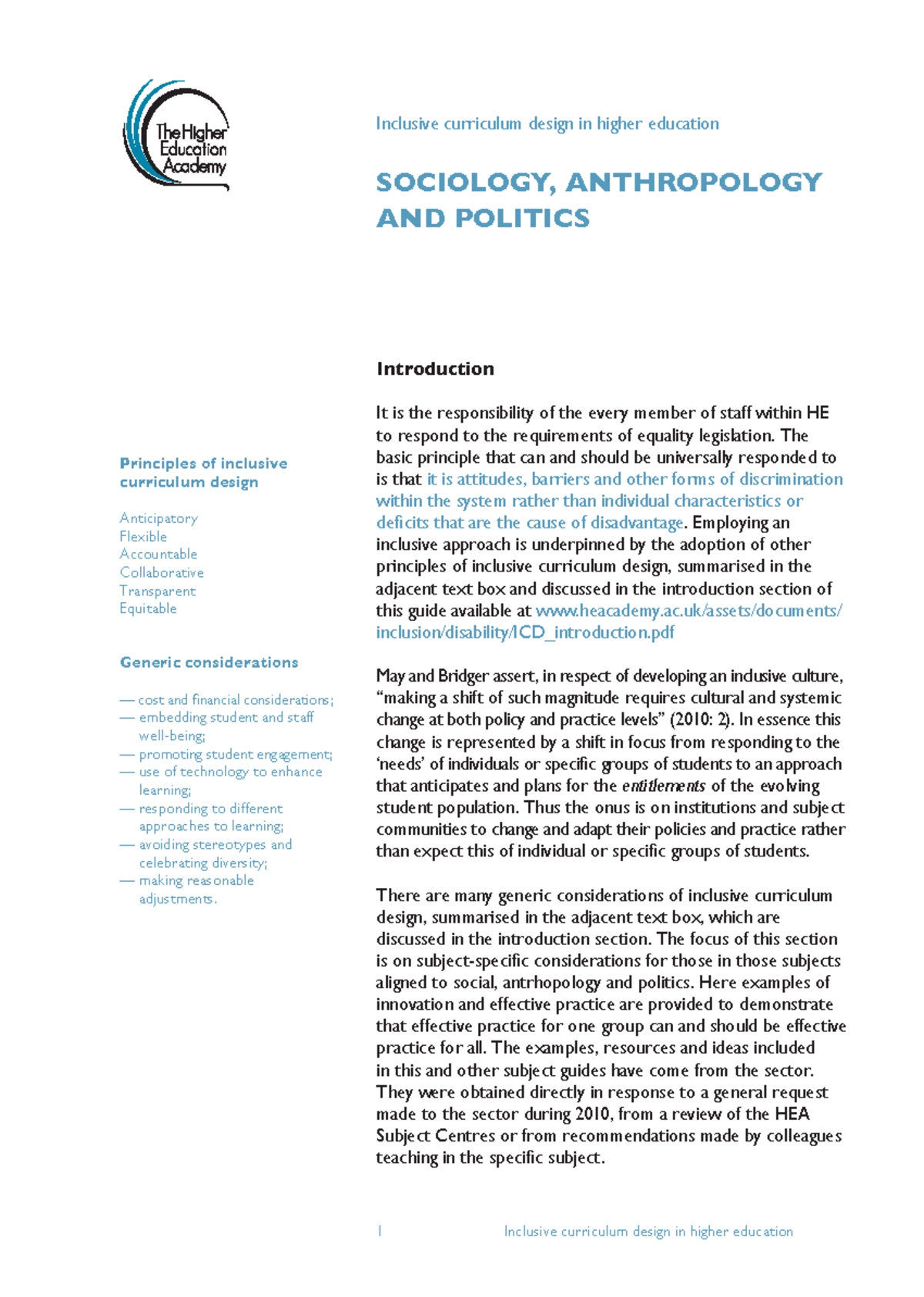 Sociology anthropology and politics - Introduction It is the ...