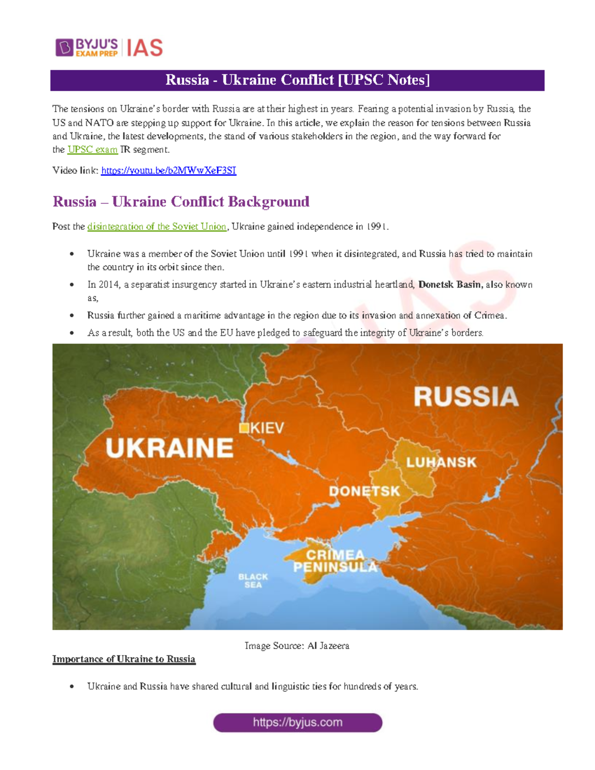 Russia-Ukraine-Conflict - Russia - Ukraine Conflict [UPSC Notes] The ...