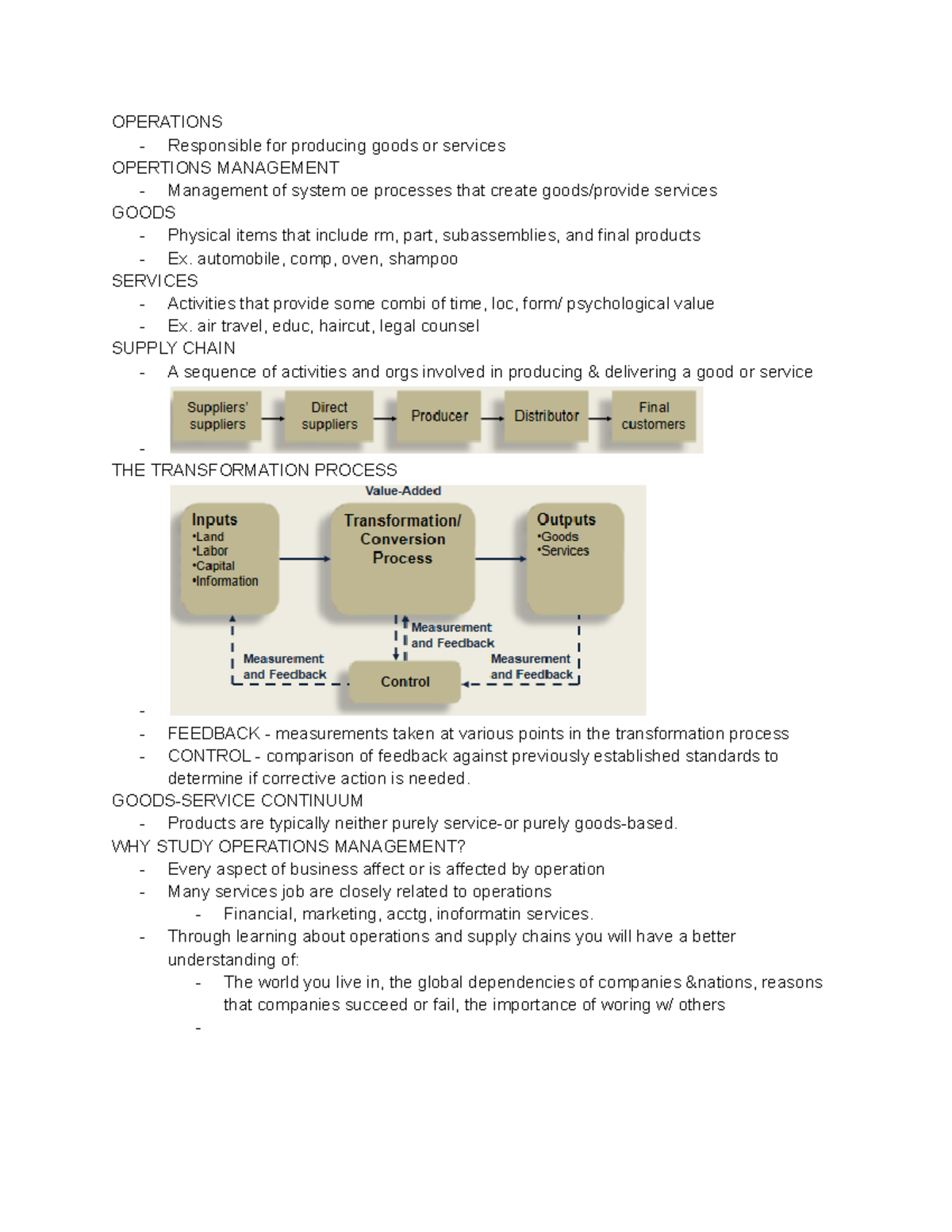 OQTM Prelims - .... - OPERATIONS Responsible for producing goods or ...