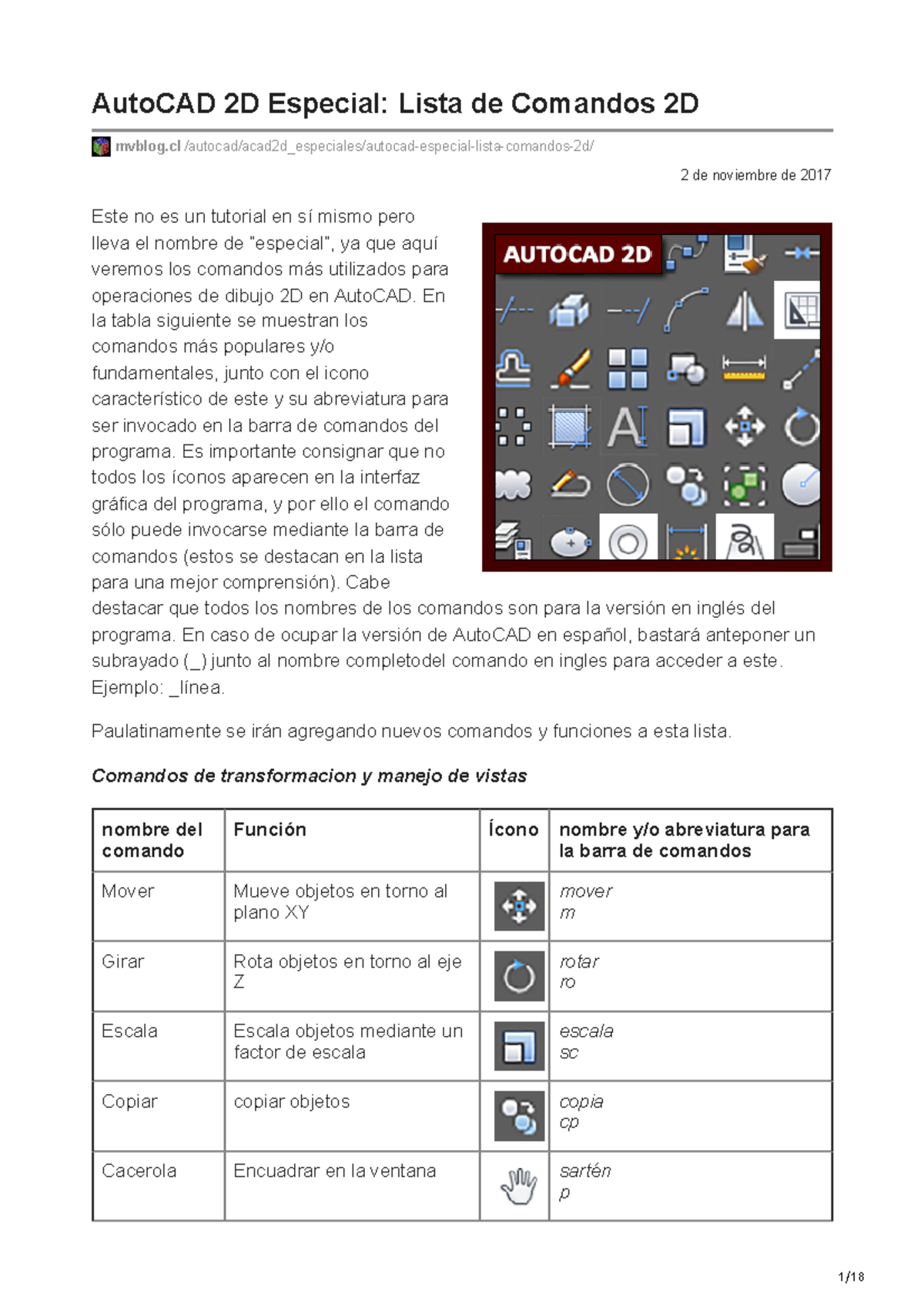06 - Comando de autocad - 2 de noviembre de 2017 AutoCAD 2D Especial ...
