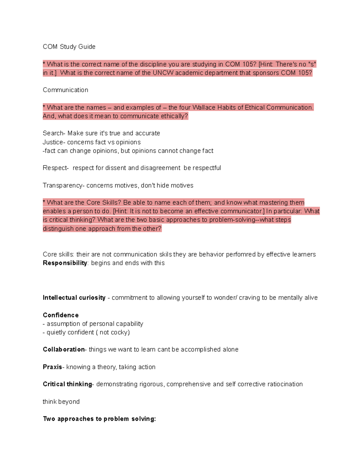 Coms exam 3 study guide - COM Study Guide What is the correct name of ...