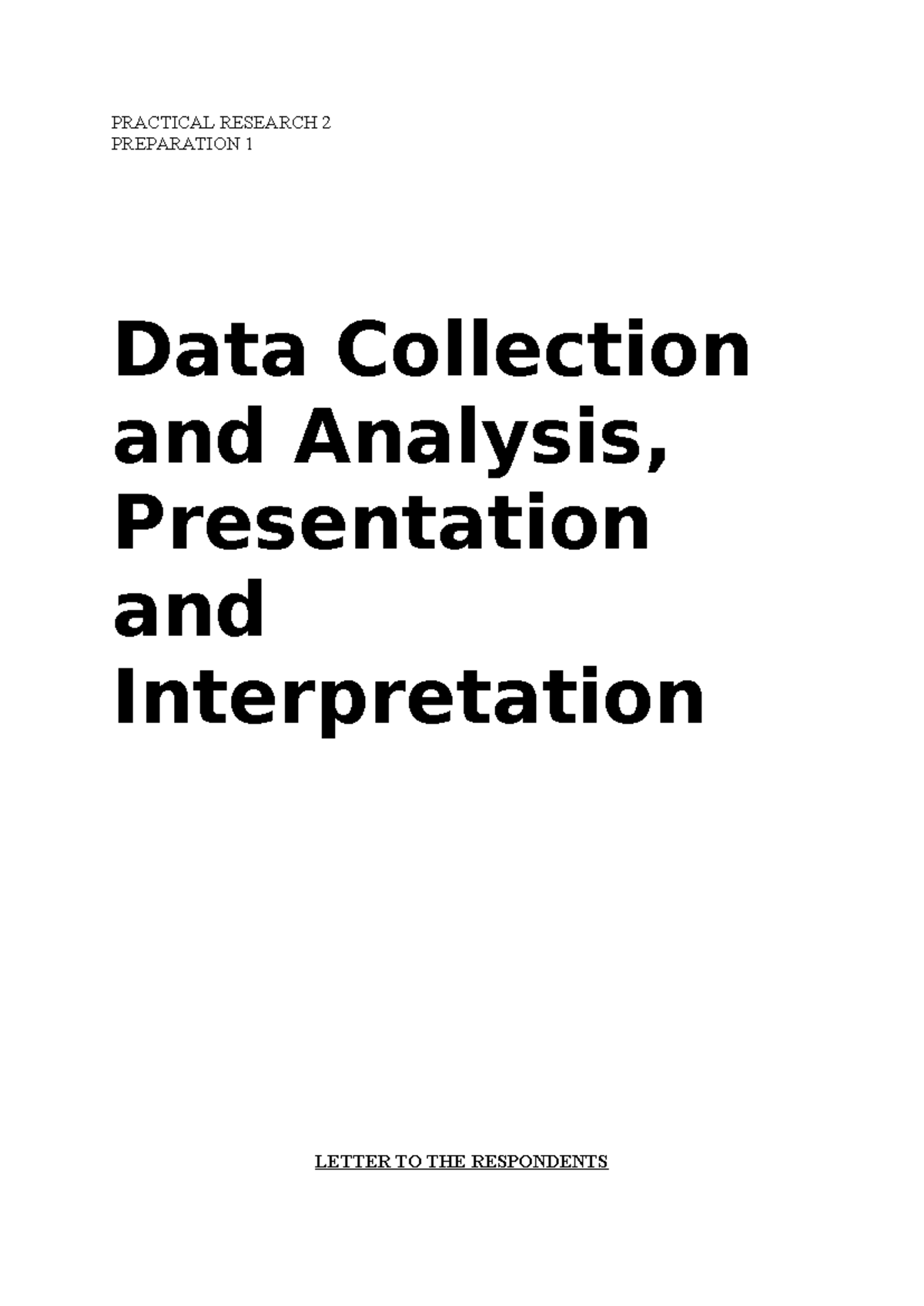 Chapter 4: Analysis, Presentation and Interpretation of Data ...