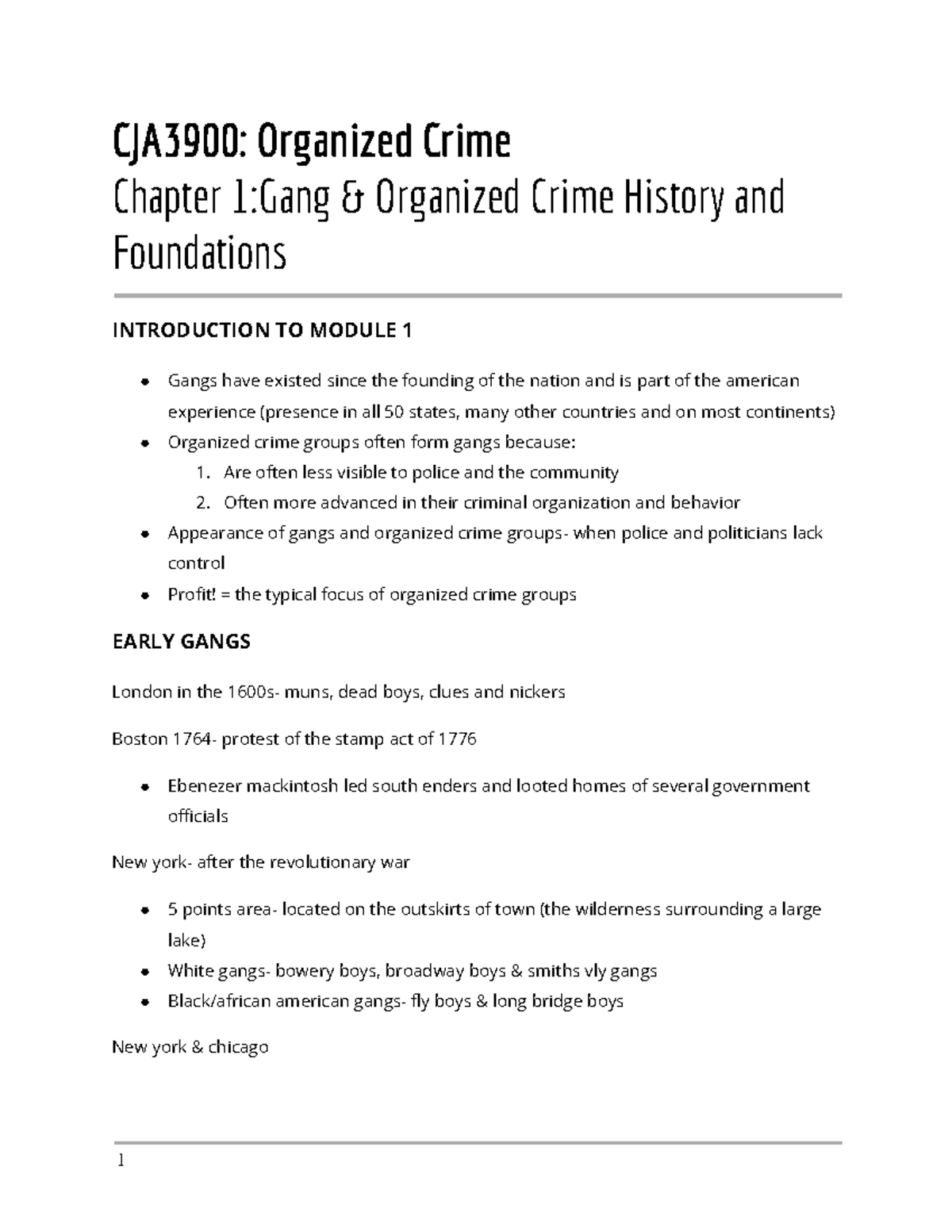 CJA3900 module 1 - powerpoint presentation/lecture notes for professor ...