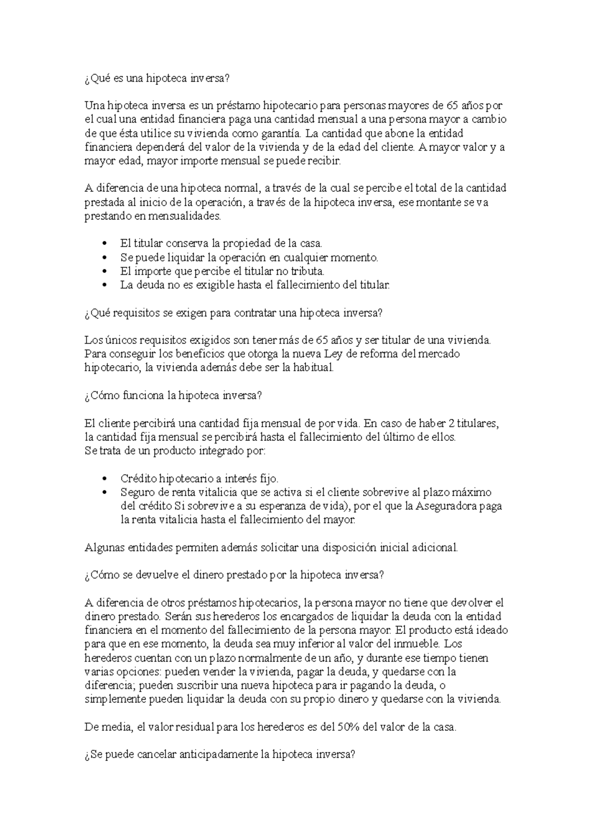 Qué es una hipoteca inversa - ¿Qué es una hipoteca inversa? Una ...