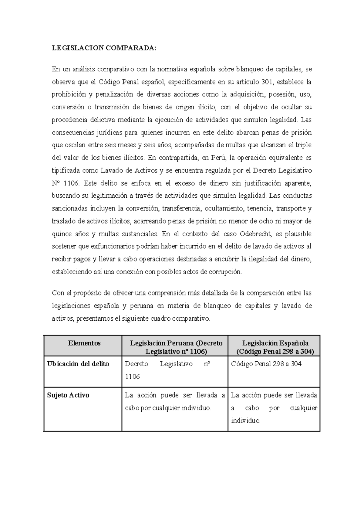 Legislacion Comparada - LEGISLACION COMPARADA: En un análisis ...
