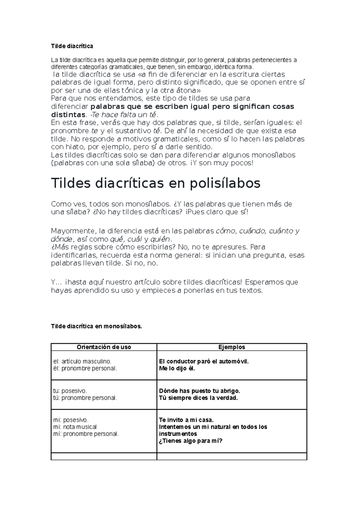 Tilde diacrítica - Tilde diacrítica La tilde diacrítica es aquella que ...