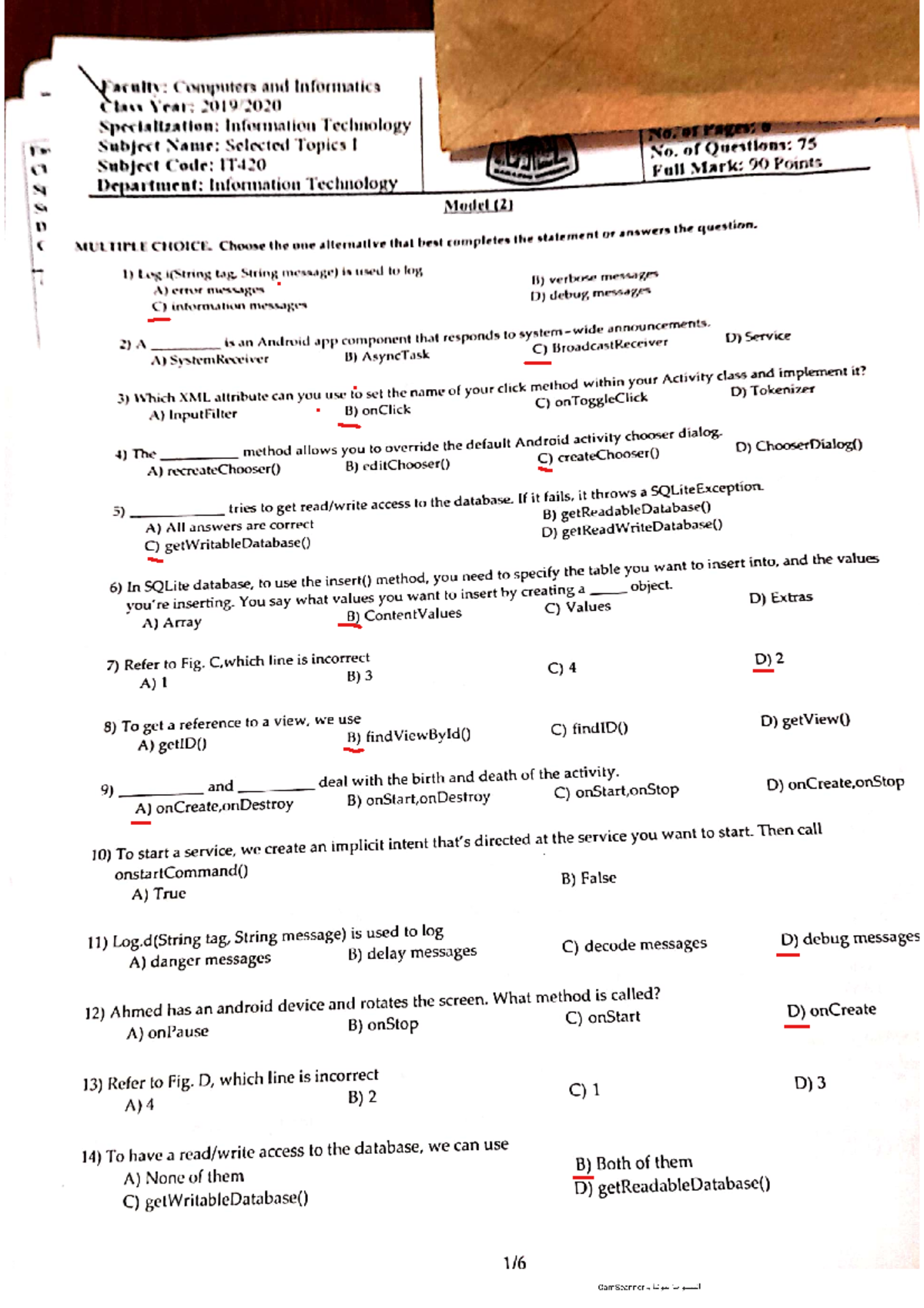 Final 2020 - Android_questions - Computer - Studocu