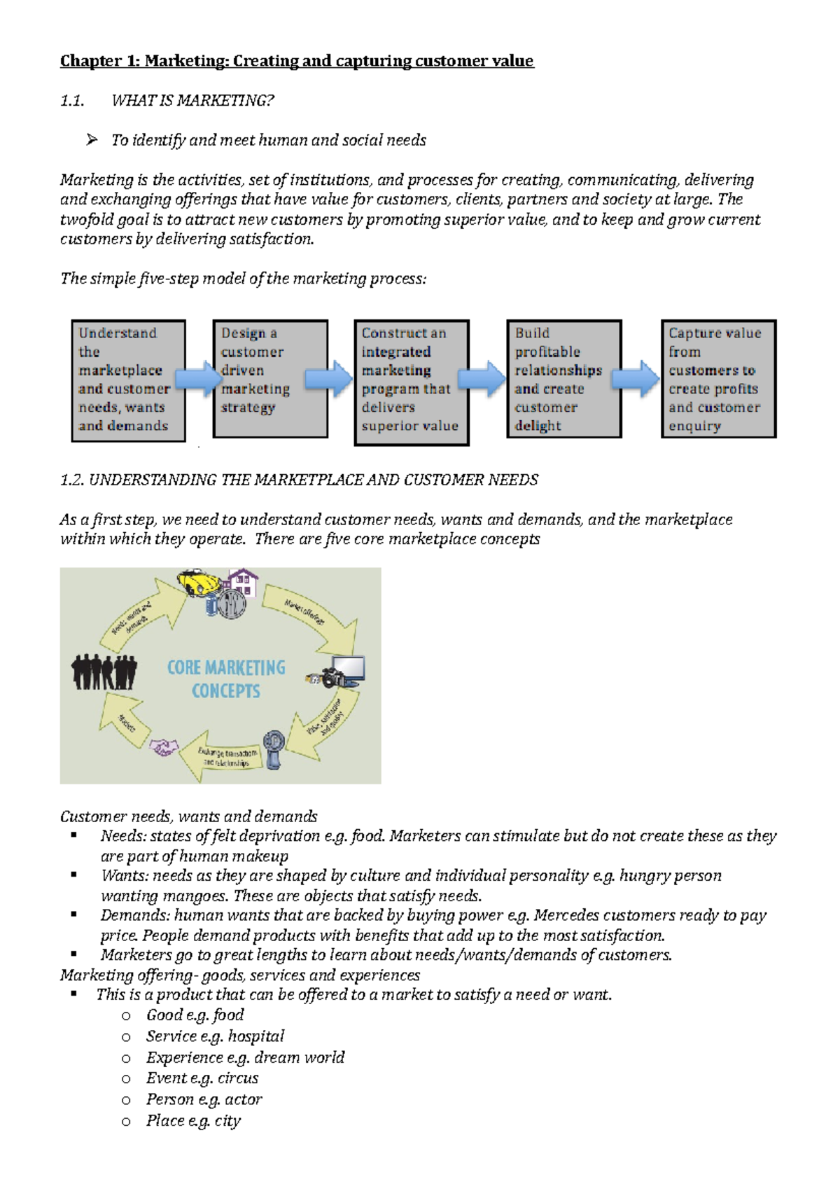 Mark101-notes - Summary Marketing Principles - Chapter 1: Marketing ...