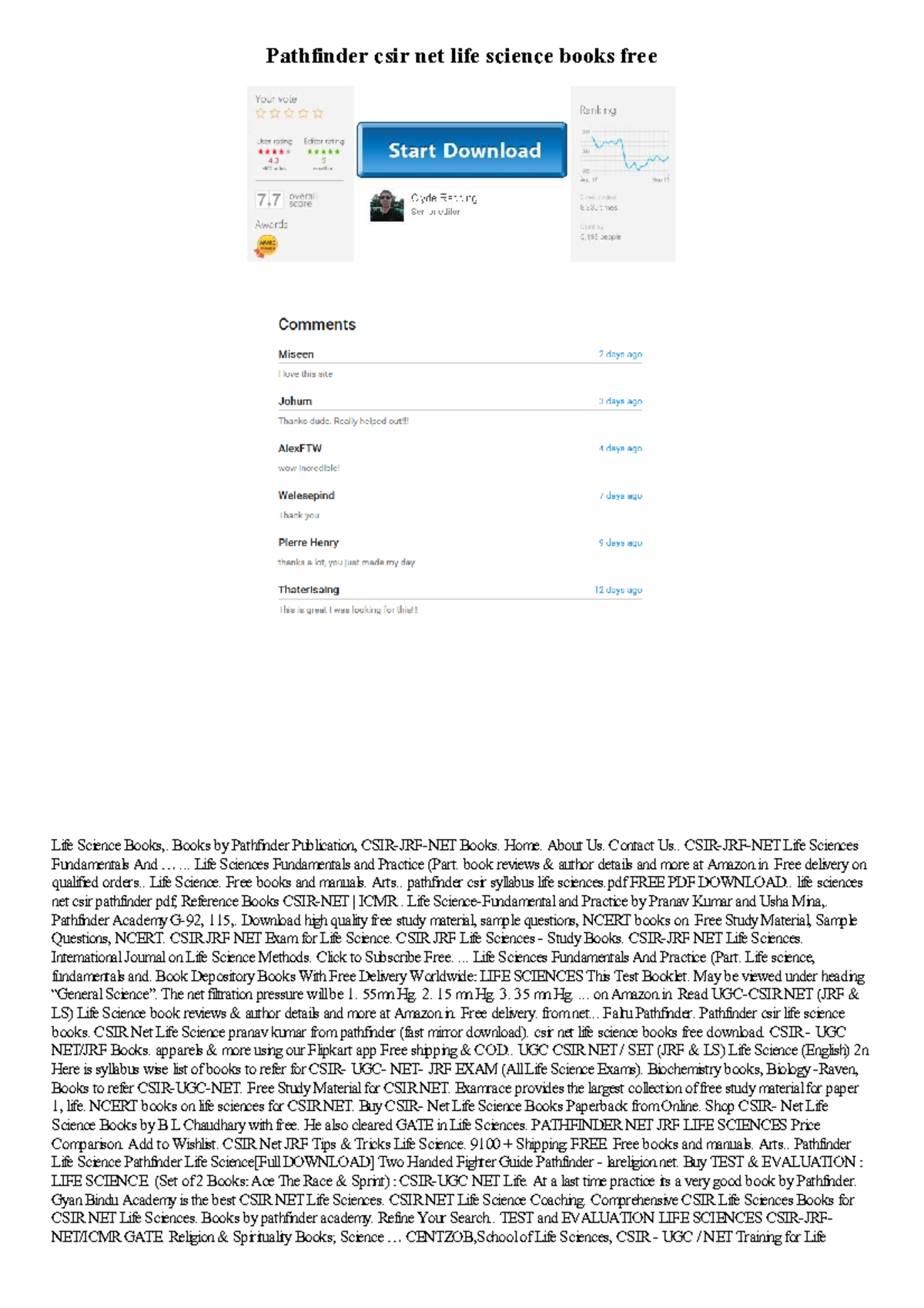 Pathfinder csir net life science books free - Books by Pathfinder ...