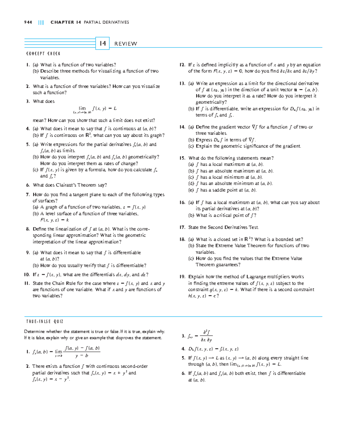 Math ch14-review - math work - REVIEW C O N C E P T C H E C K 14 If is ...