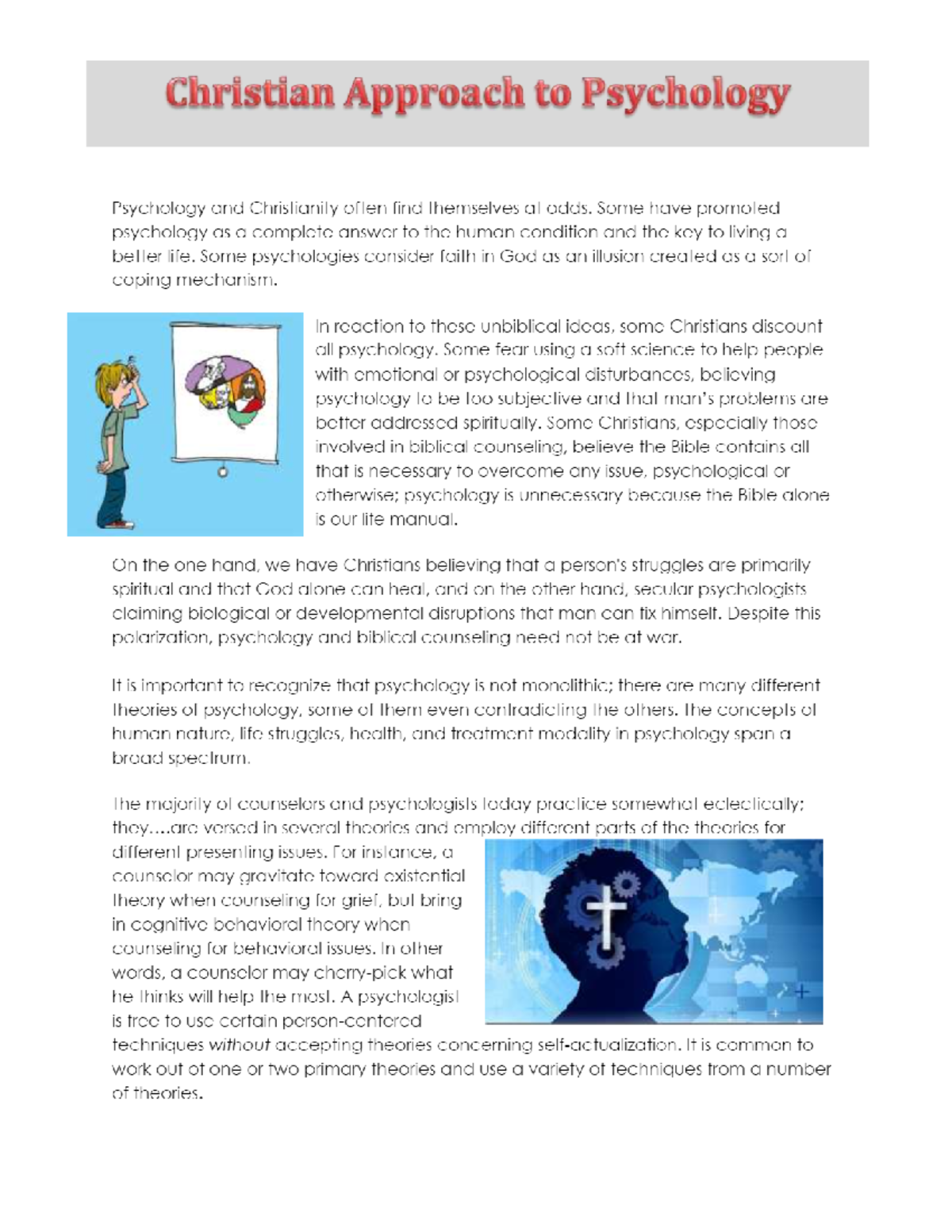 Christian Approach to Psychology - PSYC 520 - Studocu