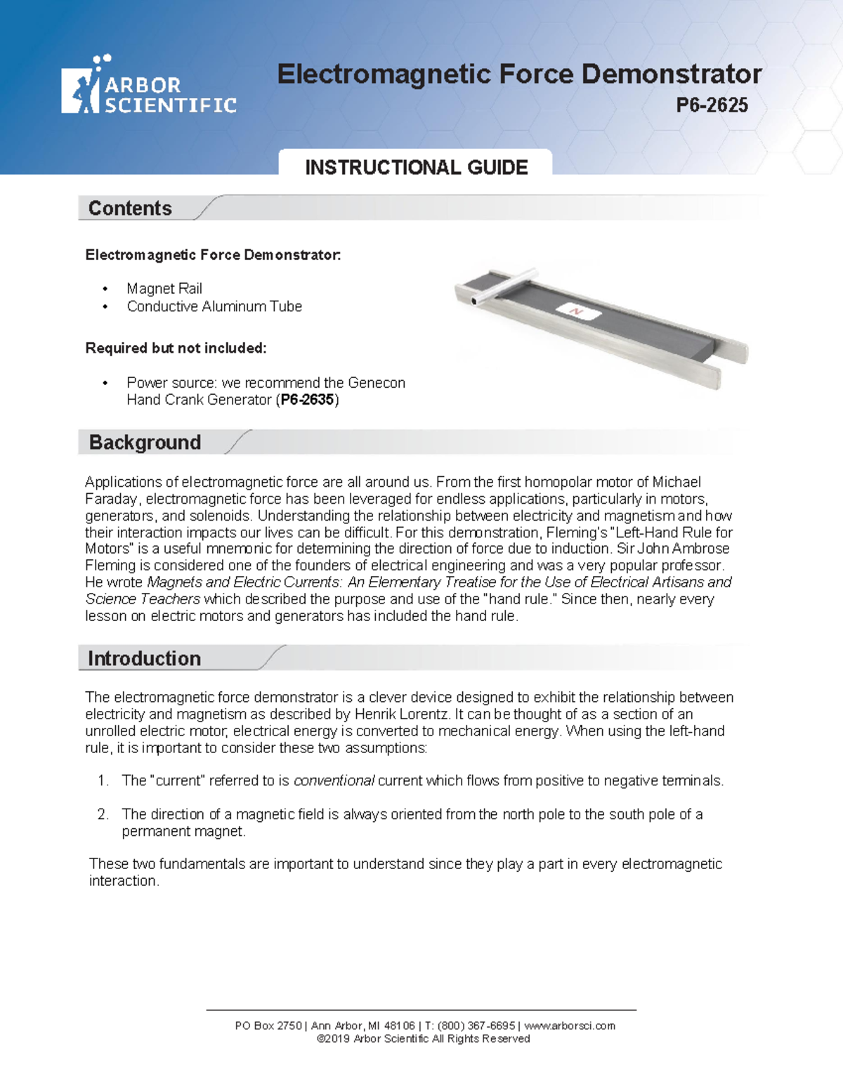 P6-2625 Instructional Guide - PO Box 2750 | Ann Arbor, MI 48106 | T ...