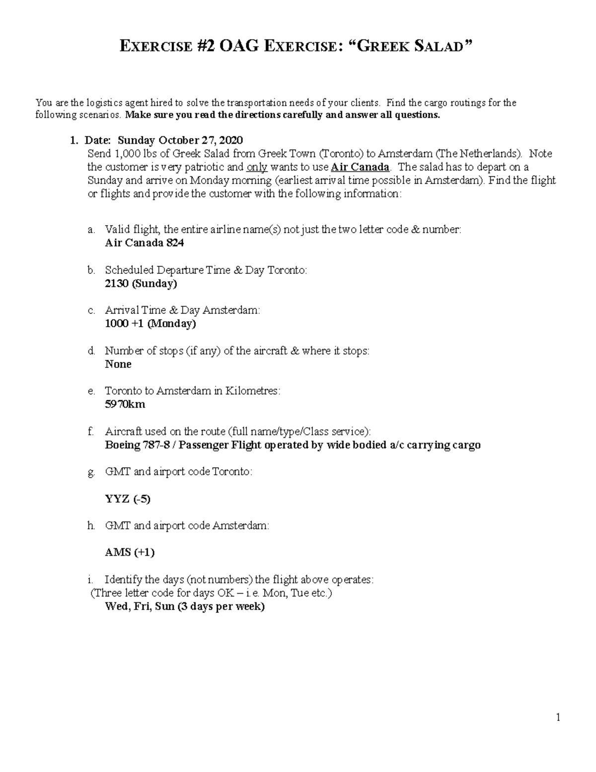 OAG Exercise #2 - Greek Salad - EXERCISE #2 OAG EXERCISE: “GREEK SALAD ...