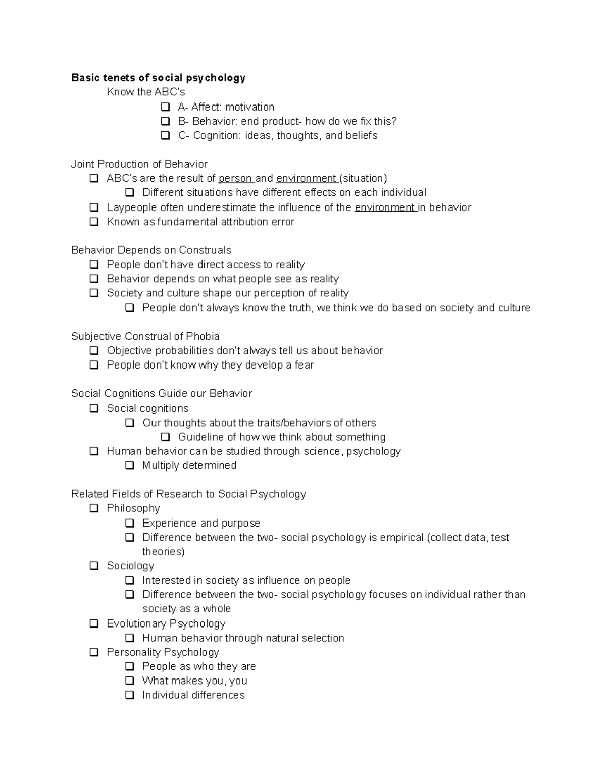 Basic tenets of social psychology - Studocu
