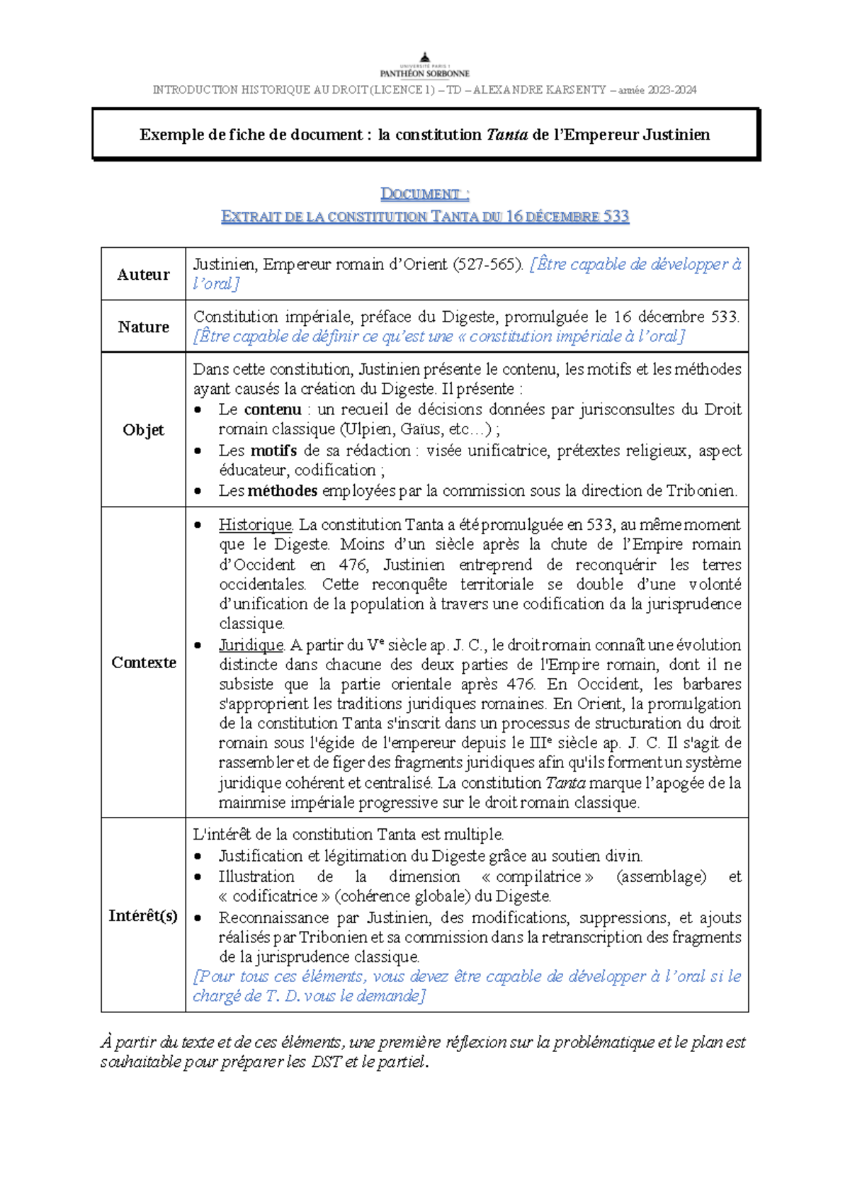 3. Exemple de fiche de document - INTRODUCTION HISTORIQUE AU DROIT ...