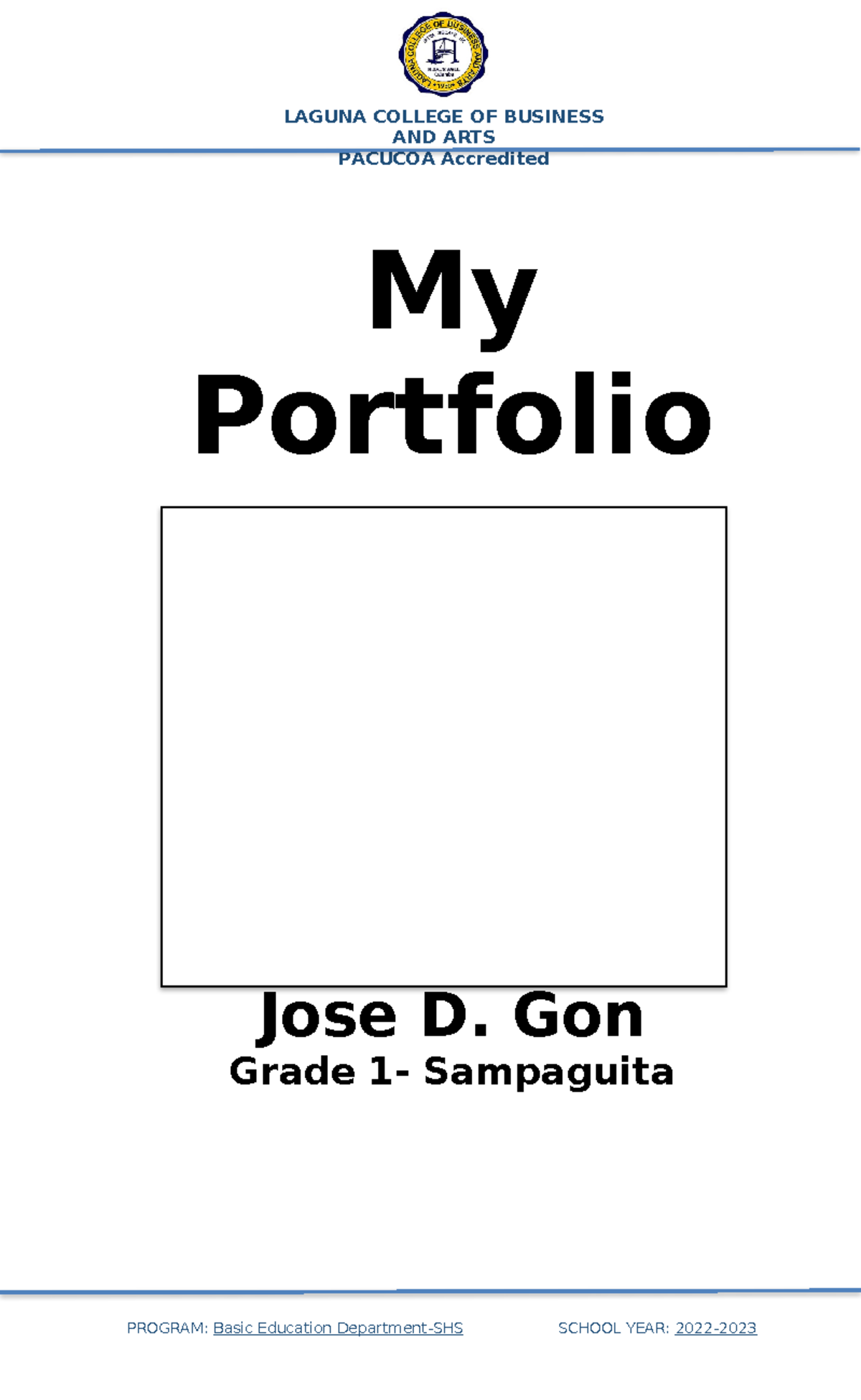 SHS-Portfolio - portfolio - Accounting Information System - LAGUNA COLLEGE OF BUSINESS AND ARTS ...