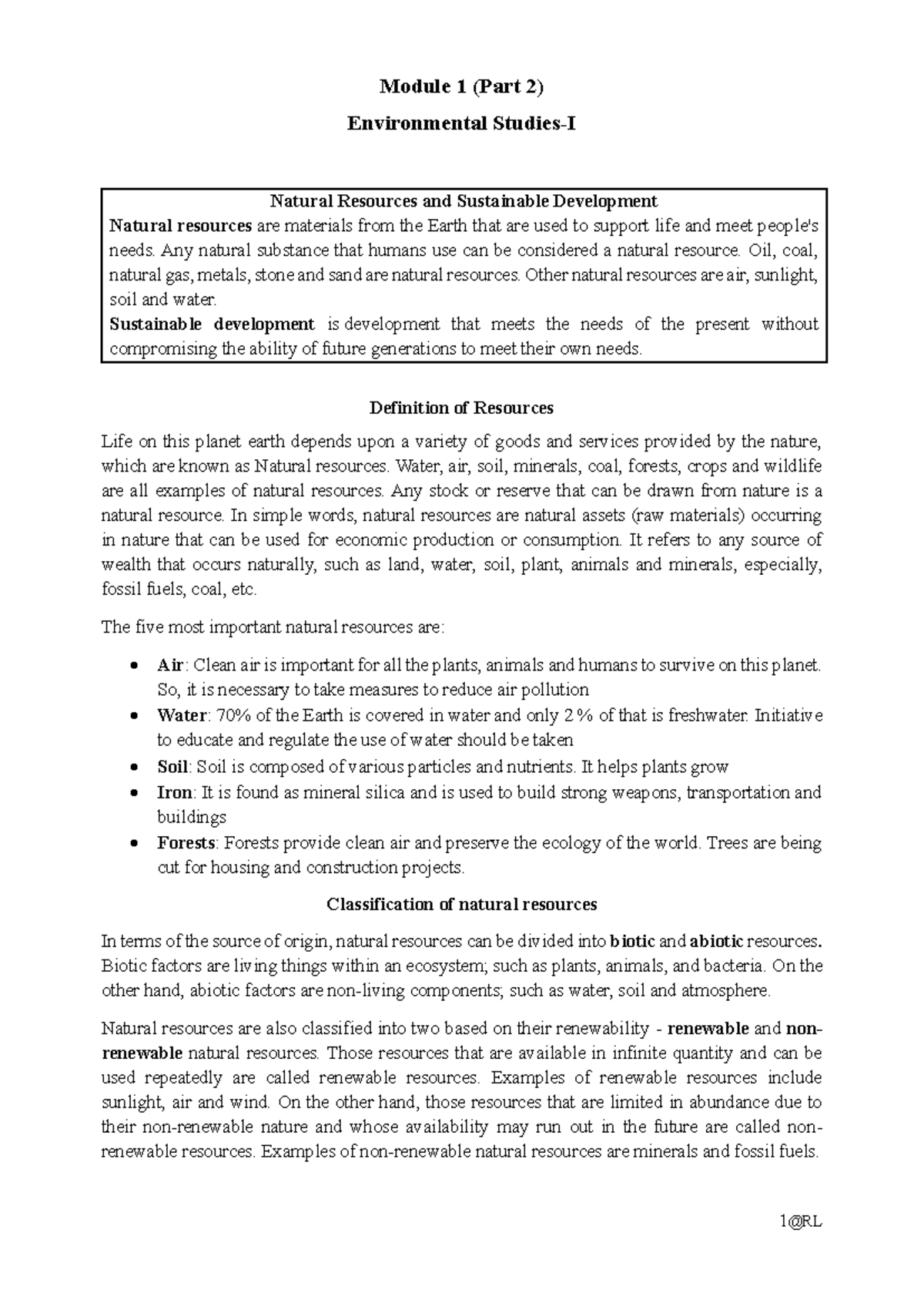 EVS Module 1 (Part 2) - Evs notes - Module 1 (Part 2) Environmental ...