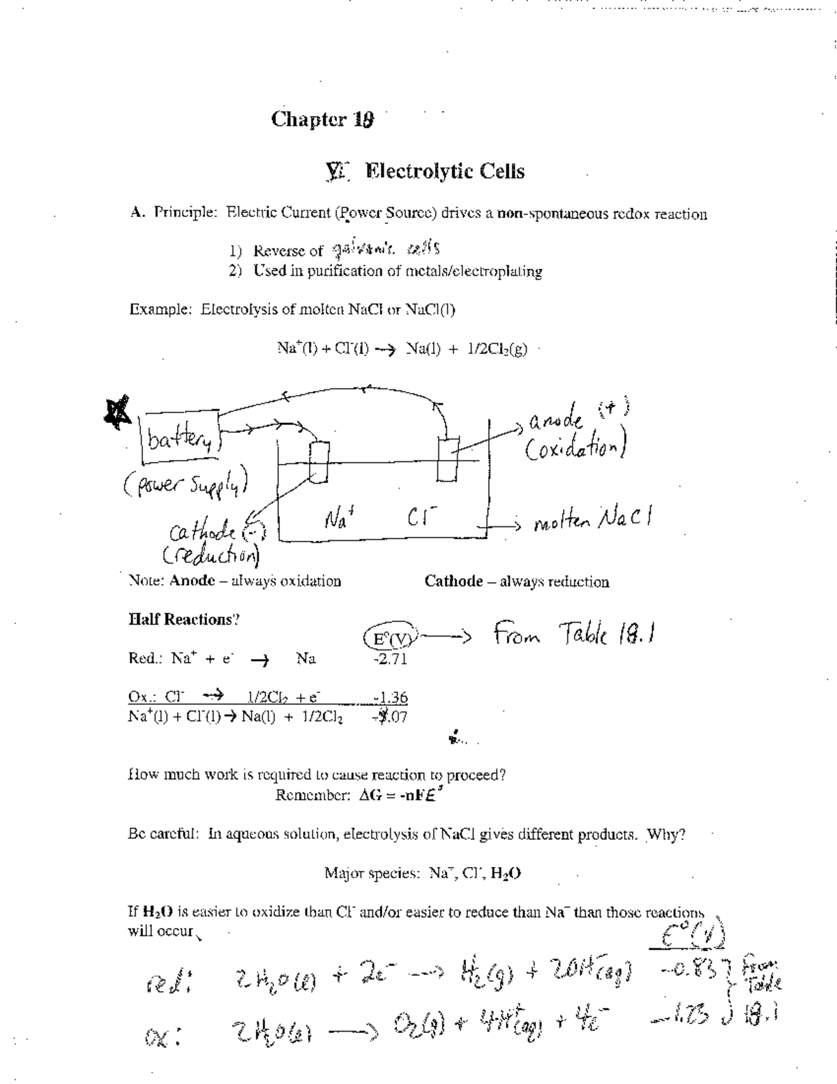 Electrolytic Cells Lecture Notes - CHEM 1312 - Studocu