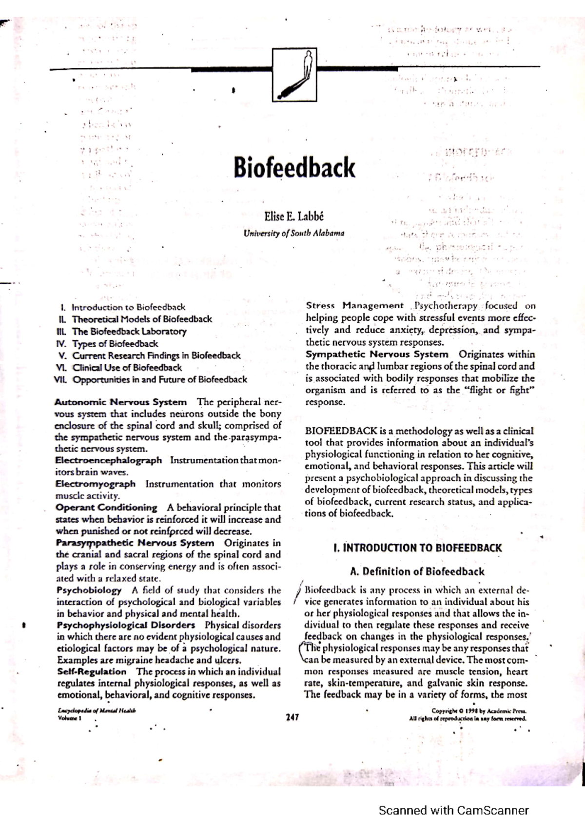 Biofeedback - M.Phil. Clinical Psychology - Studocu